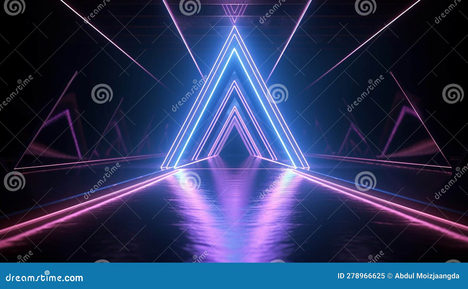 Neon Light Triangle, Virtual Reality, Triangular Esoteric Portal ...