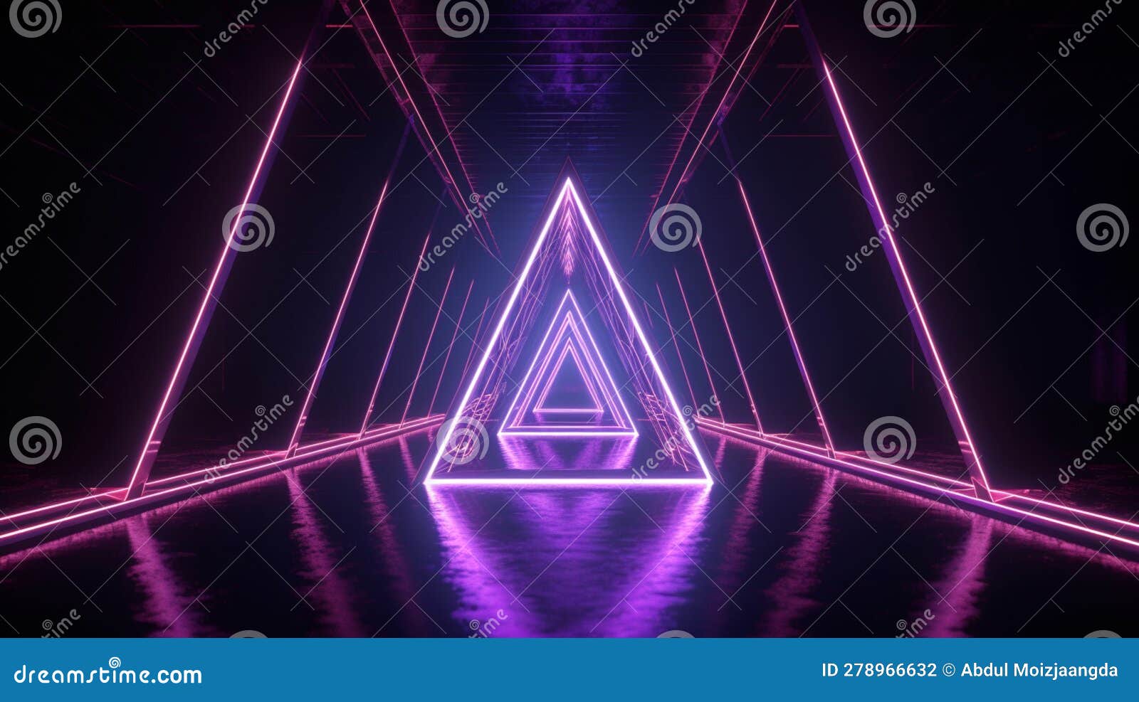 Neon Light Triangle, Virtual Reality, Triangular Esoteric Portal ...