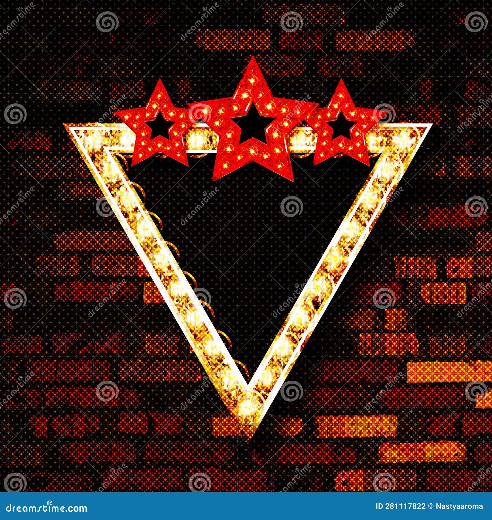 Neon Light Triangular Banner Stock Vector - Illustration of symbol ...