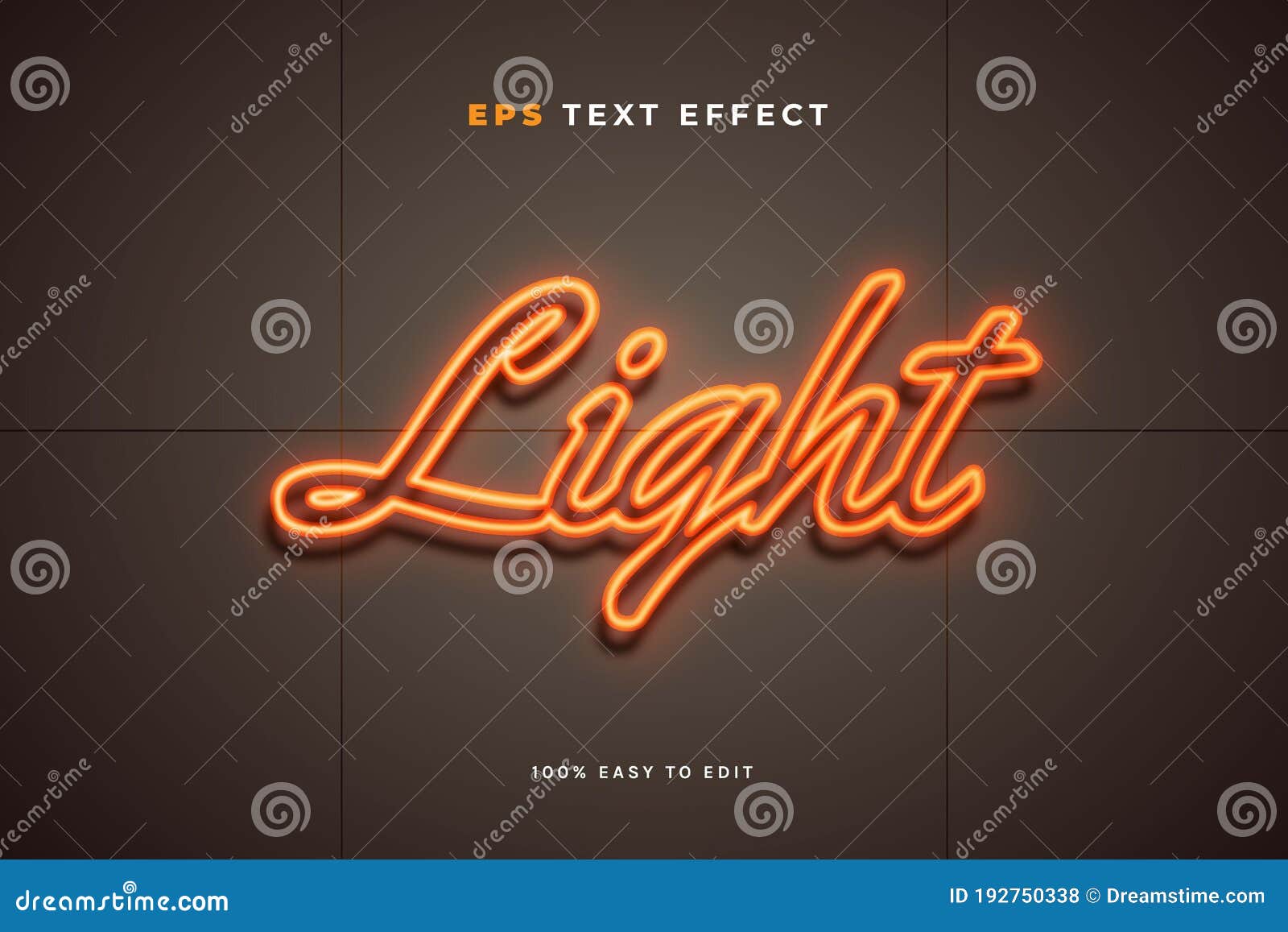 Neon Light Wall Sign Text Effect Stock Vector - Illustration of effect ...