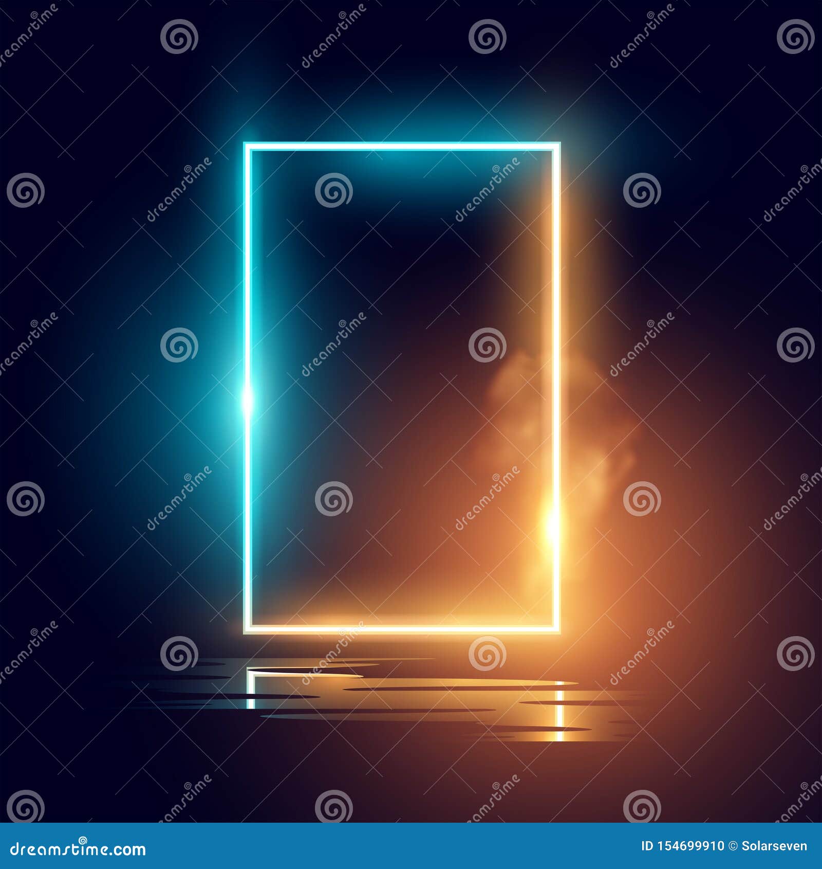 Neon Lighting Frame Effect stock vector. Illustration of show - 154699910