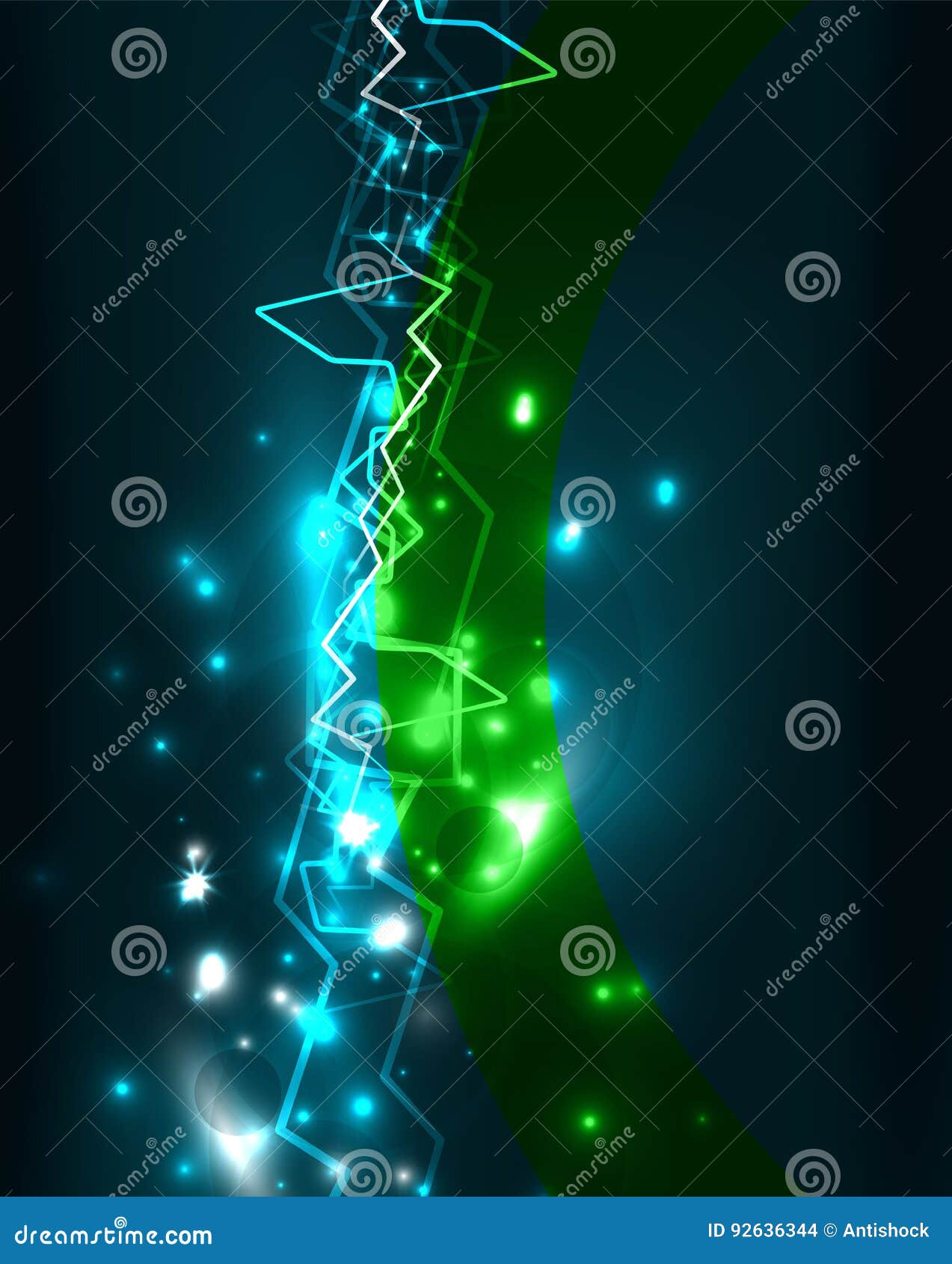 Neon Lightning Vector Background Stock Vector - Illustration of magic ...