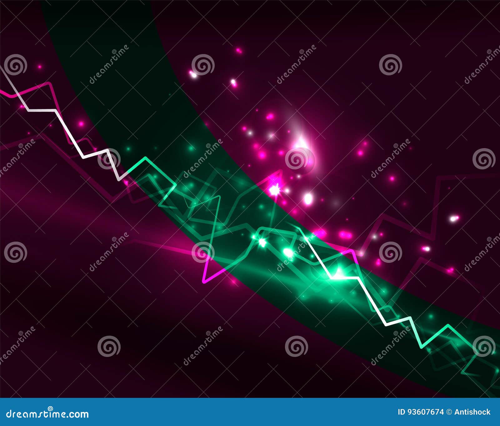 Neon Lightning Vector Background Stock Vector - Illustration of ...