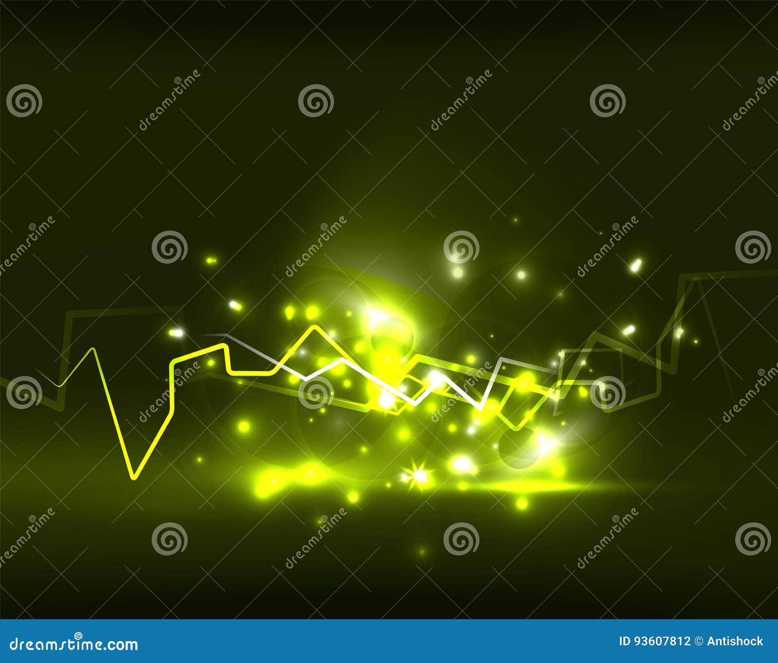Neon Lightning Vector Background Stock Vector - Illustration of green ...