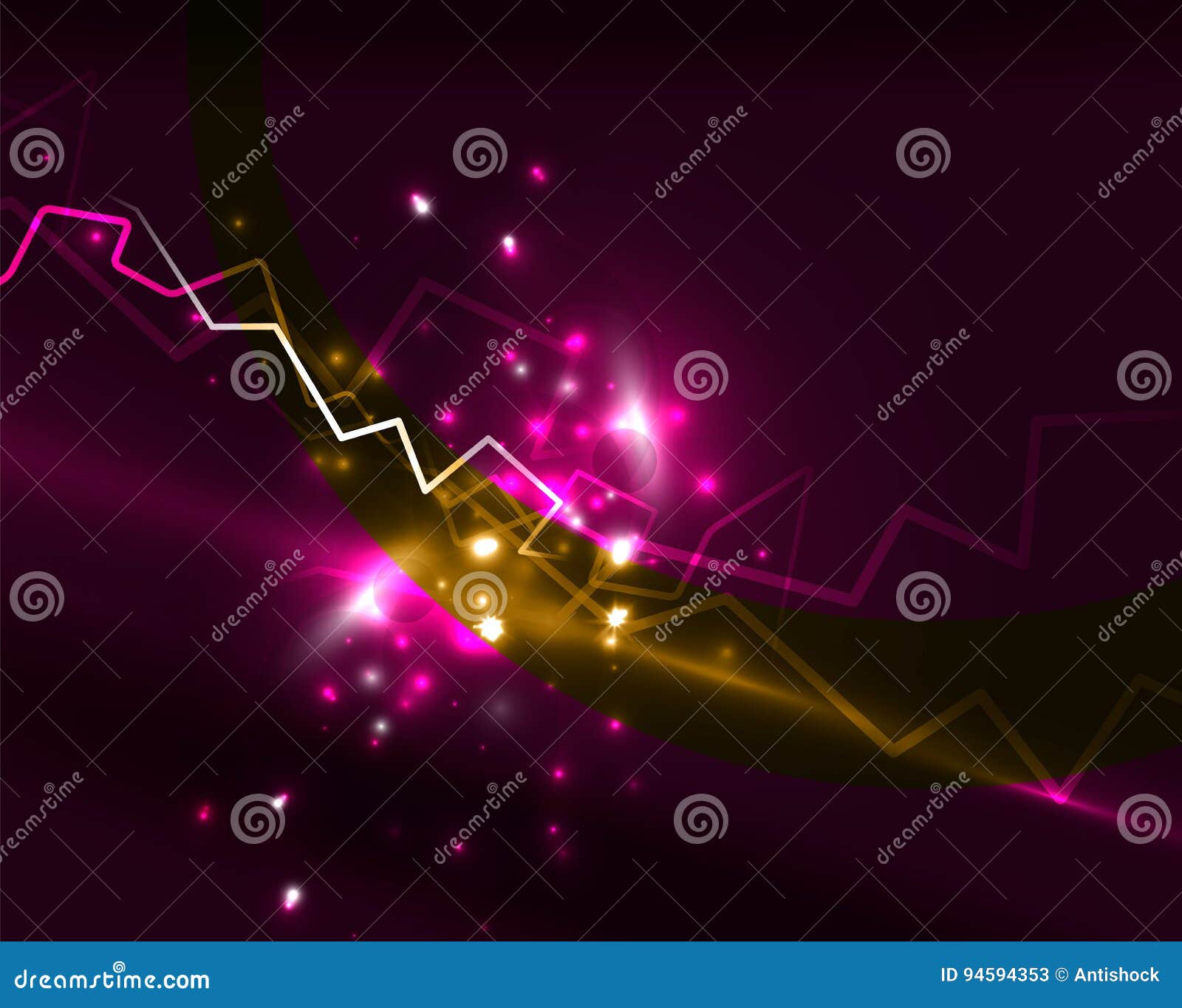 Neon Lightning Vector Background Stock Vector - Illustration of flame ...