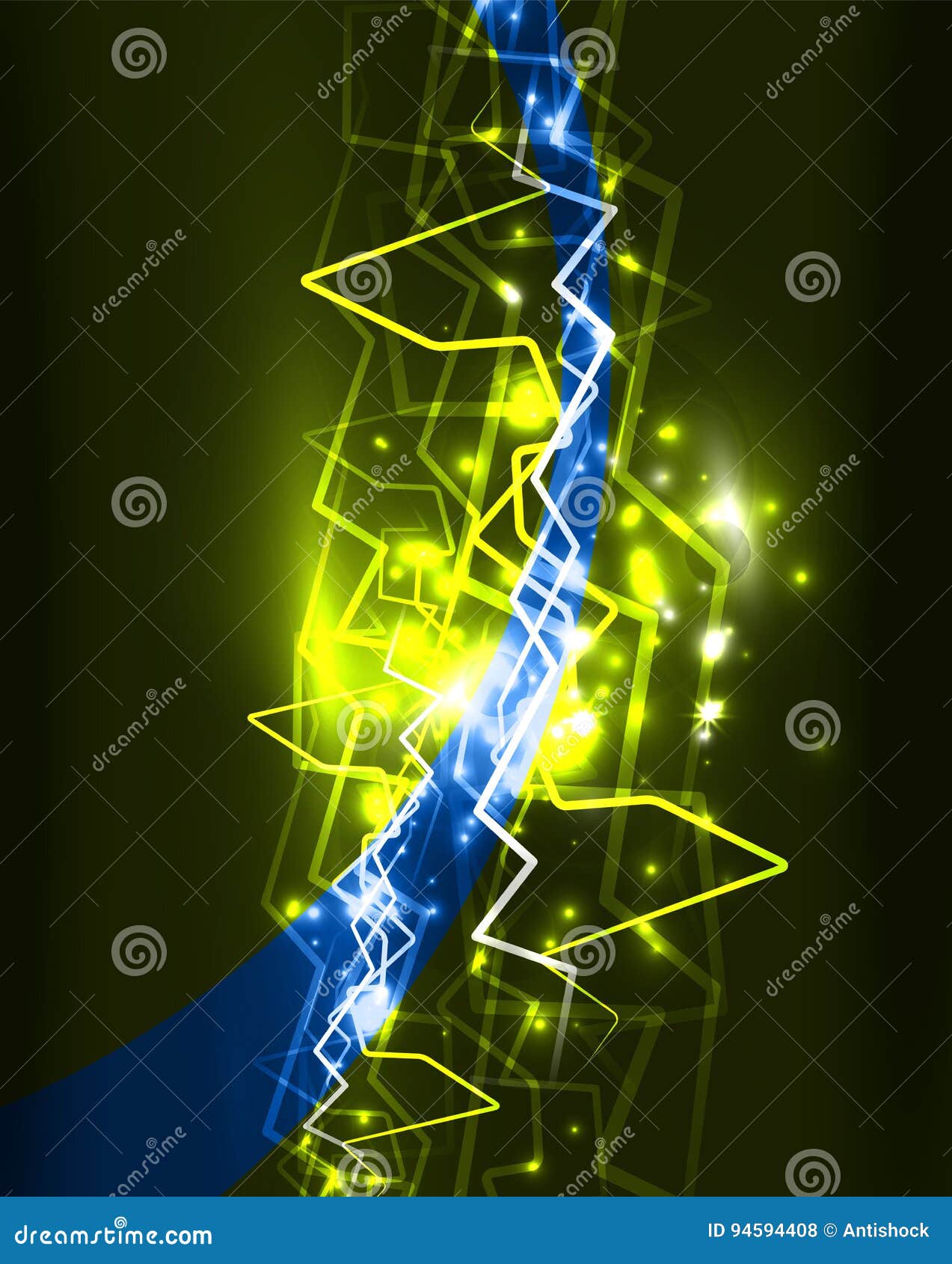 Neon Lightning Vector Background Stock Vector - Illustration of fierce ...