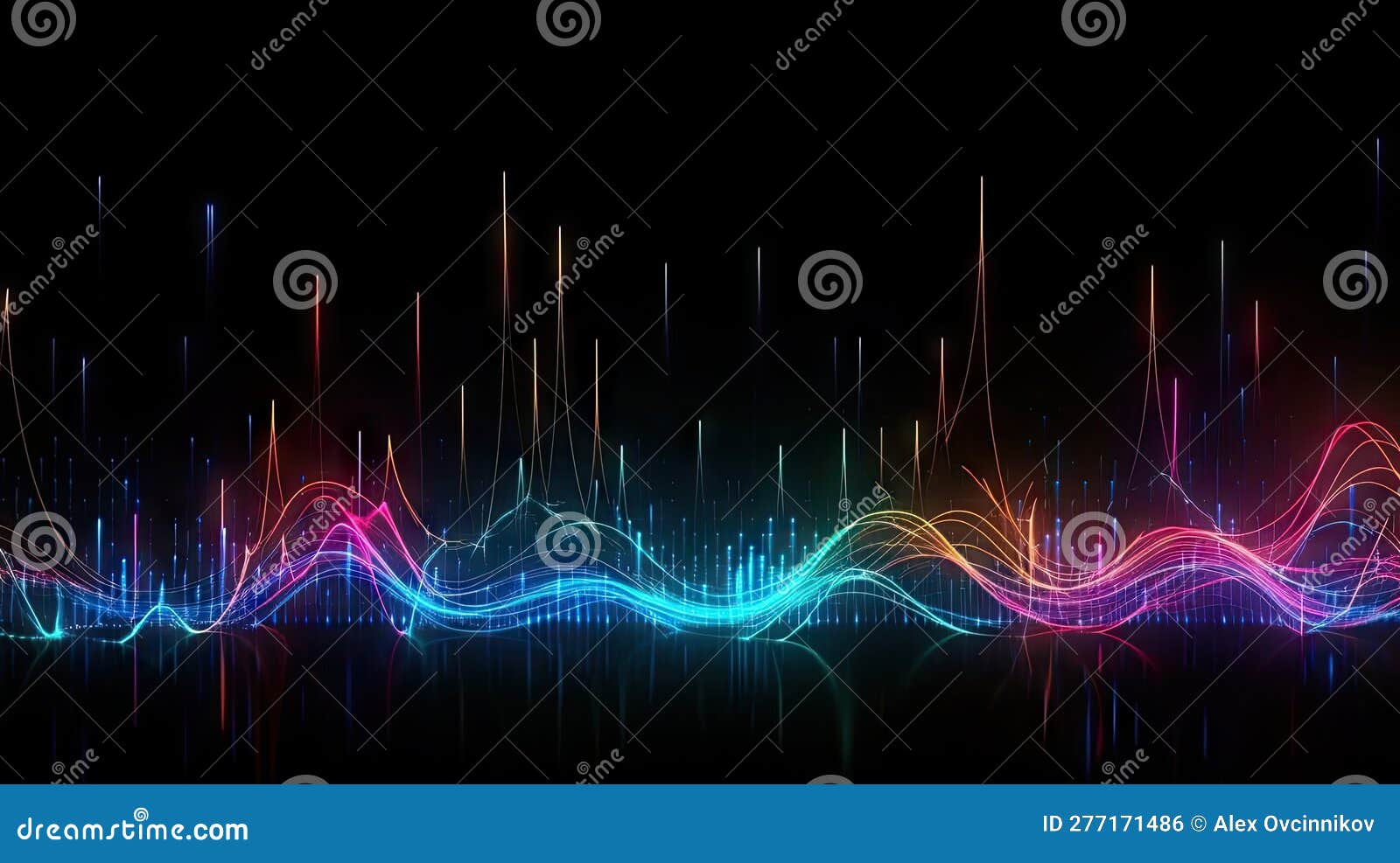 Neon Lights Abstract Background with Equalizer Effect. Perfect for ...