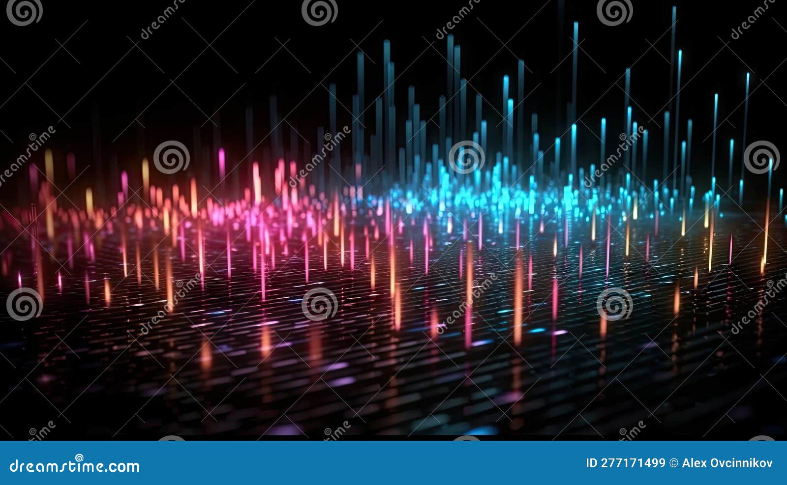 Neon Lights Abstract Background with Equalizer Effect. Perfect for ...