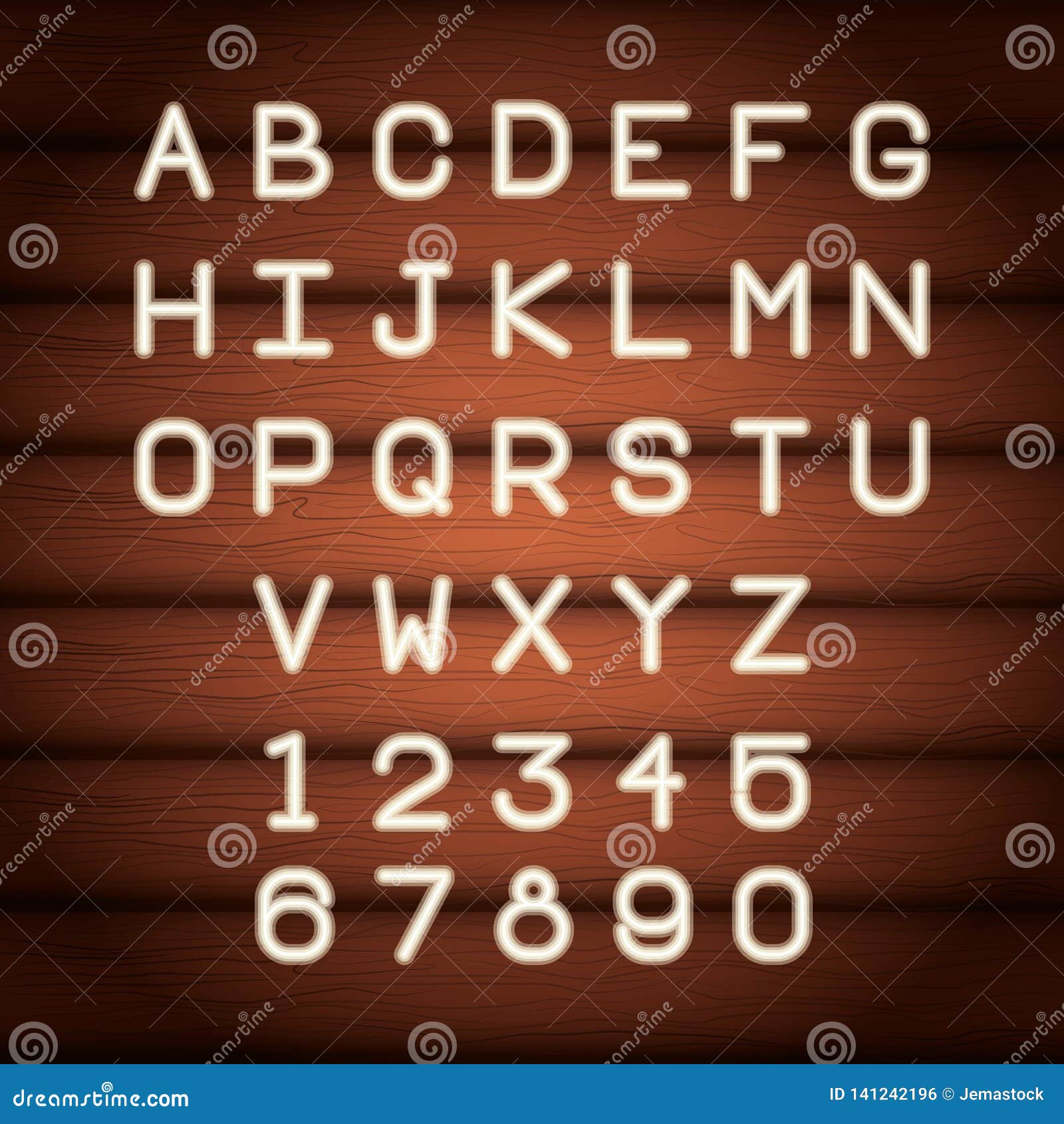 Neon Lights Alphabet Font Vector Illustration | CartoonDealer.com ...