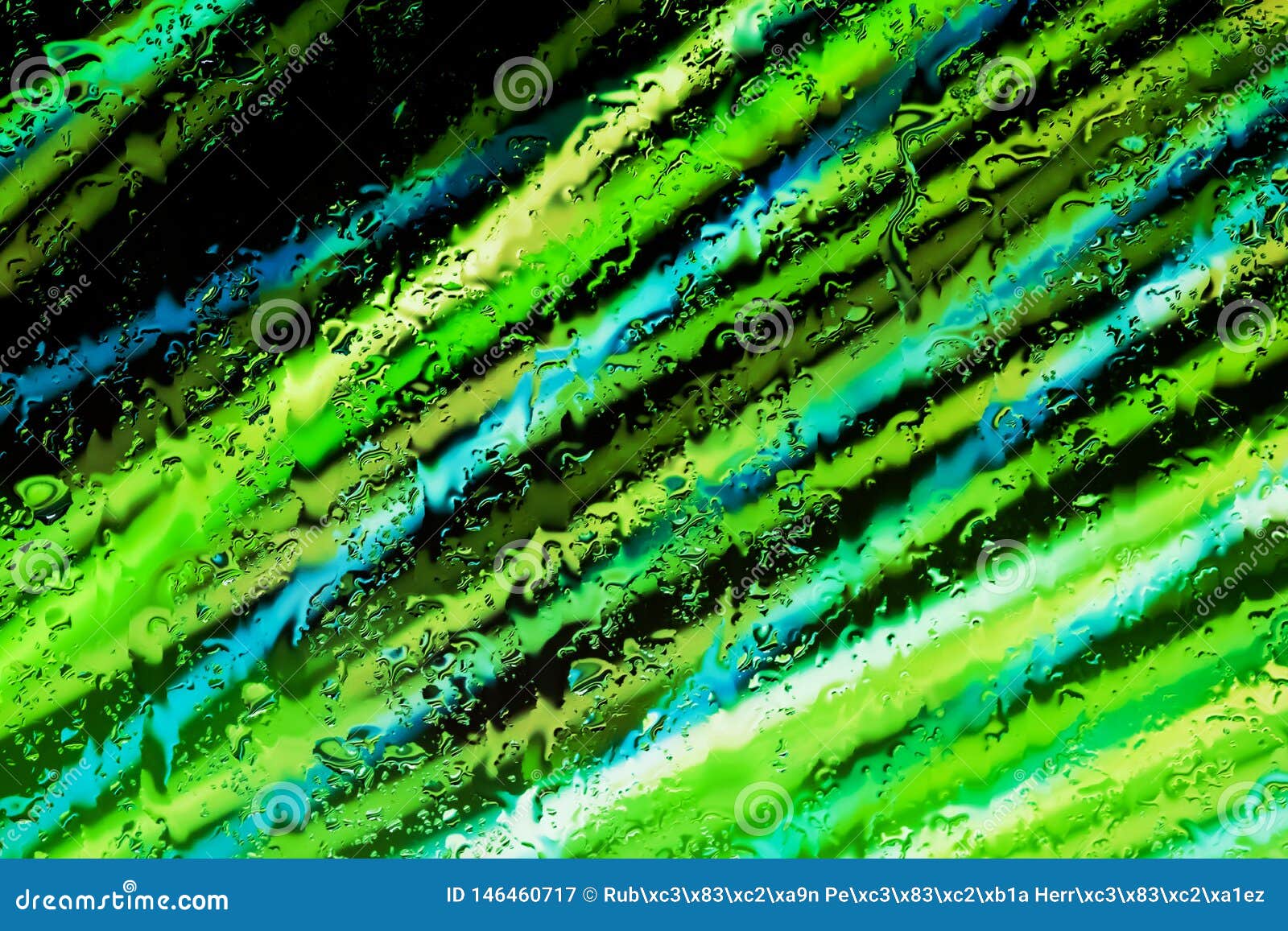 Neon Lights Behind Water Drops Close Up Stock Image - Image of green ...