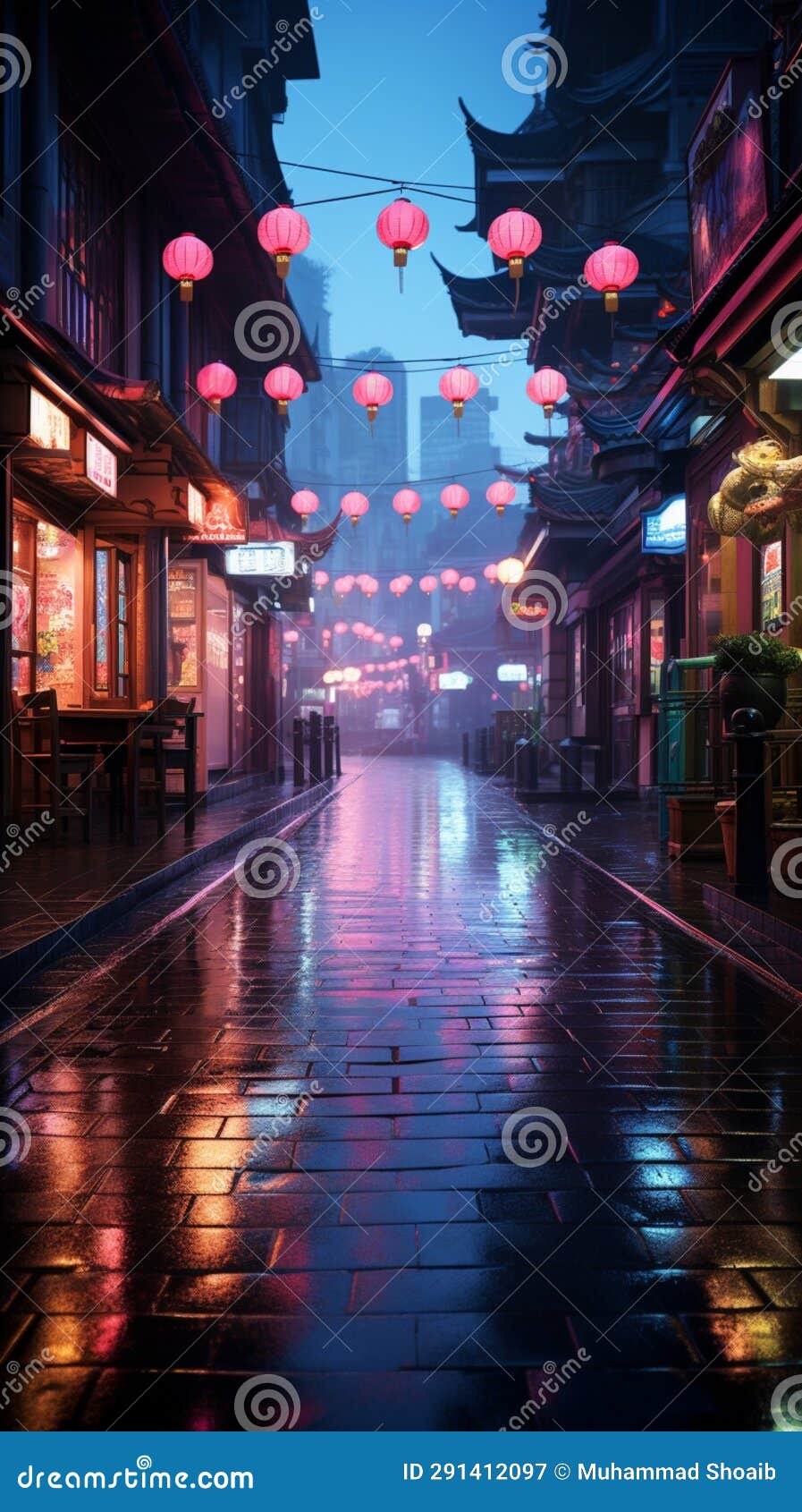 Neon Lights Create an Electrifying Atmosphere, Casting a Colorful Glow ...