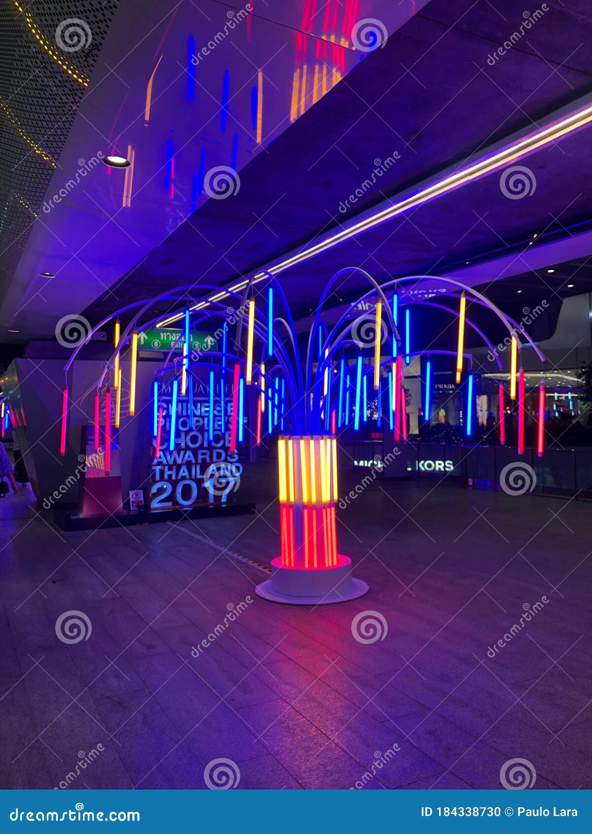 Neon lights in a mall editorial image. Image of black - 184338730