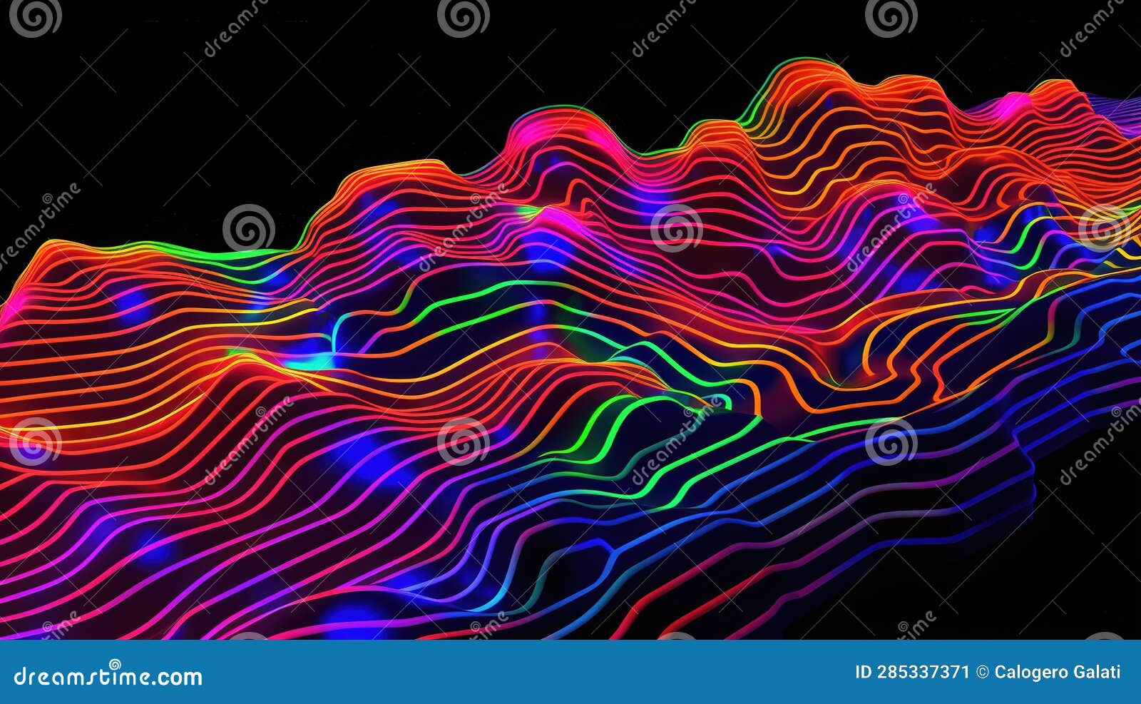 Neon Lights Effect of Ground Lines, Wallpaper Design, Ai Generated ...