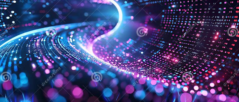 Neon Lights Forming a Digital Vortex Symbolizing the Rapid Acceleration ...