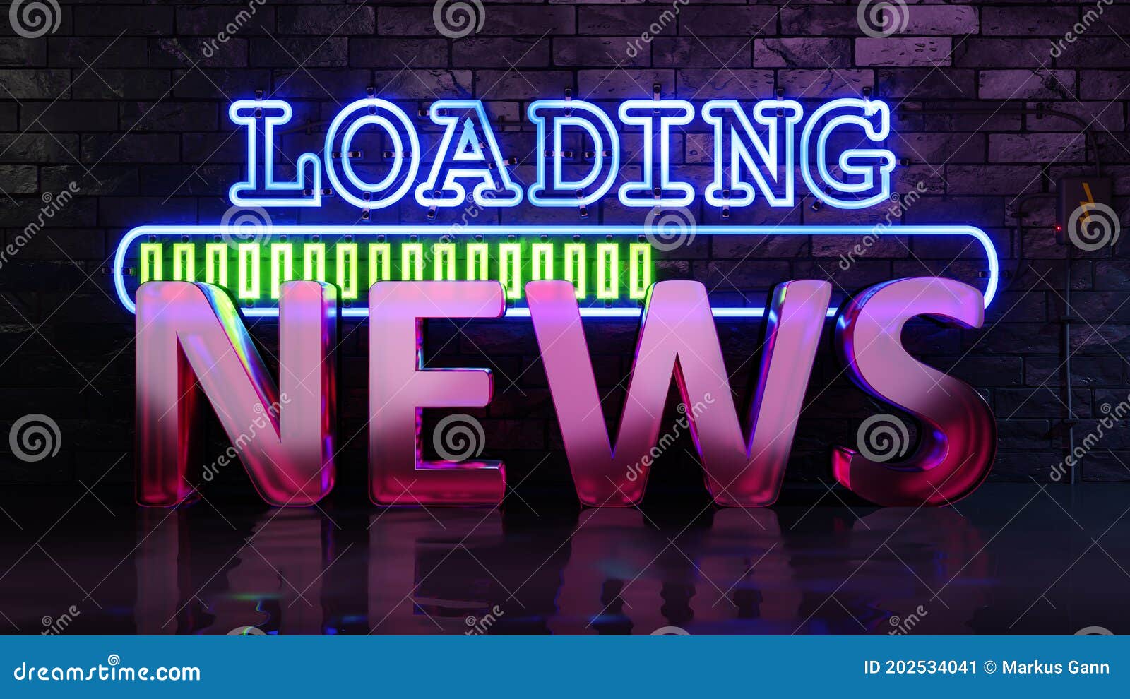 Neon lights loading news stock illustration. Illustration of invitation ...