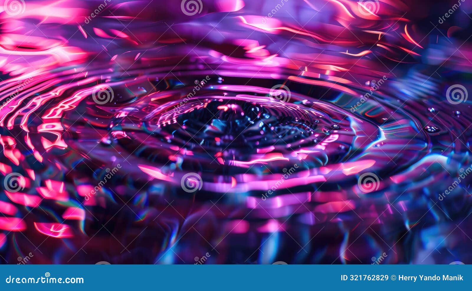 Neon Lights Reflecting Off Water, Creating a Mesmerizing Ripple Effect ...