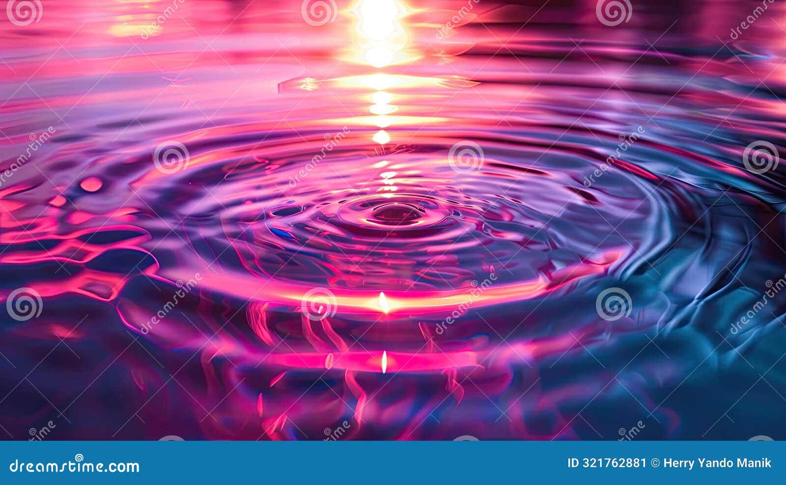 Neon Lights Reflecting Off Water, Creating a Mesmerizing Ripple Effect ...