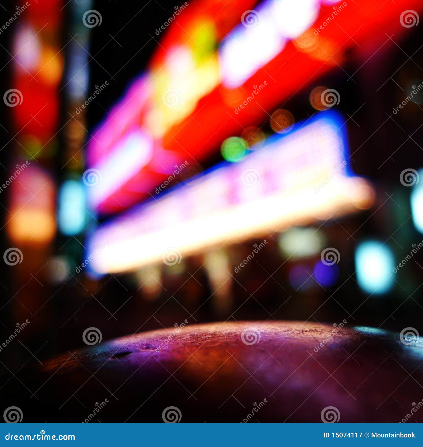 Neon Lights and Reflections Stock Image - Image of facilities, vivid ...