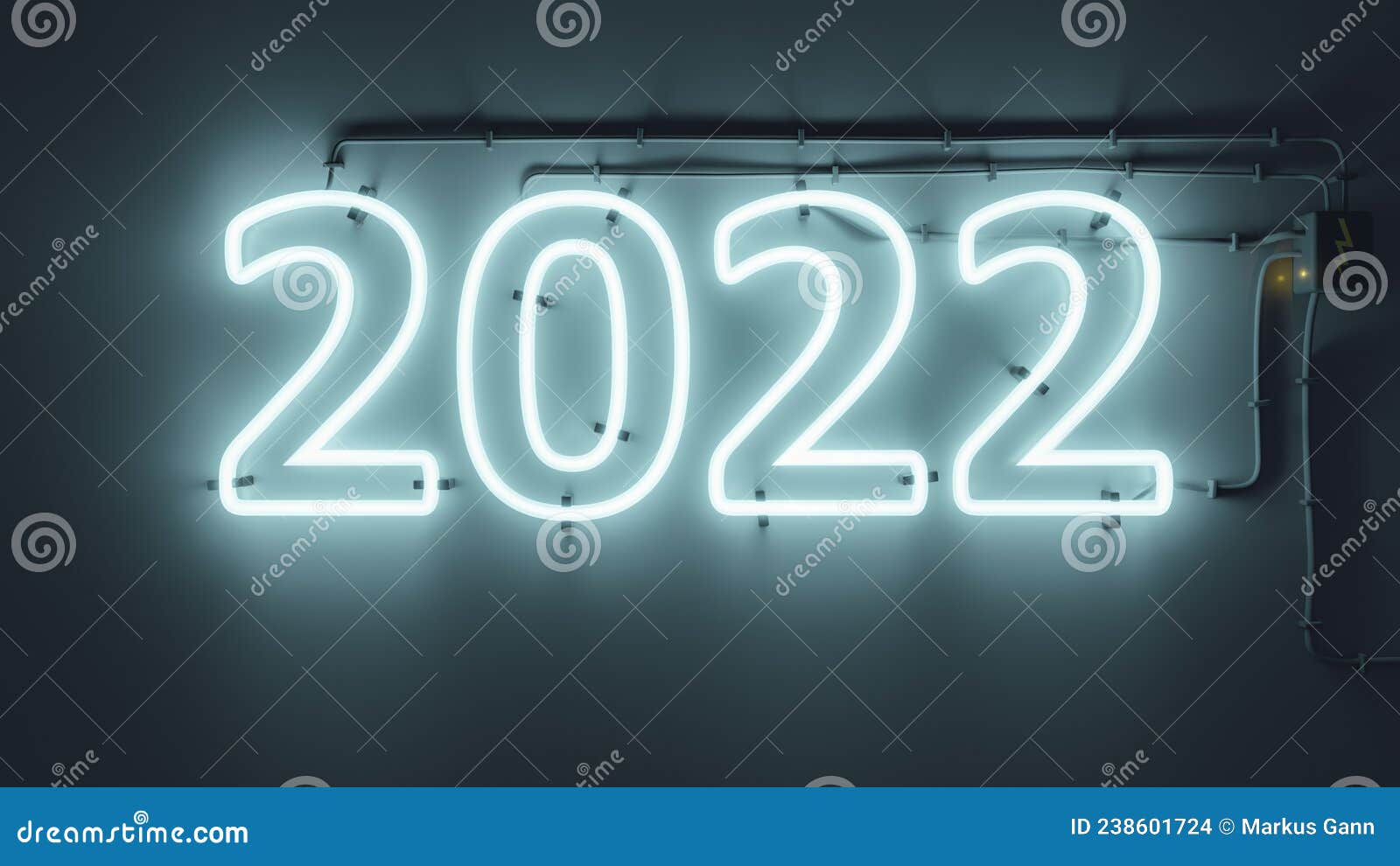 Neon Lights Sign New Year 2022 Stock Illustration - Illustration of ...