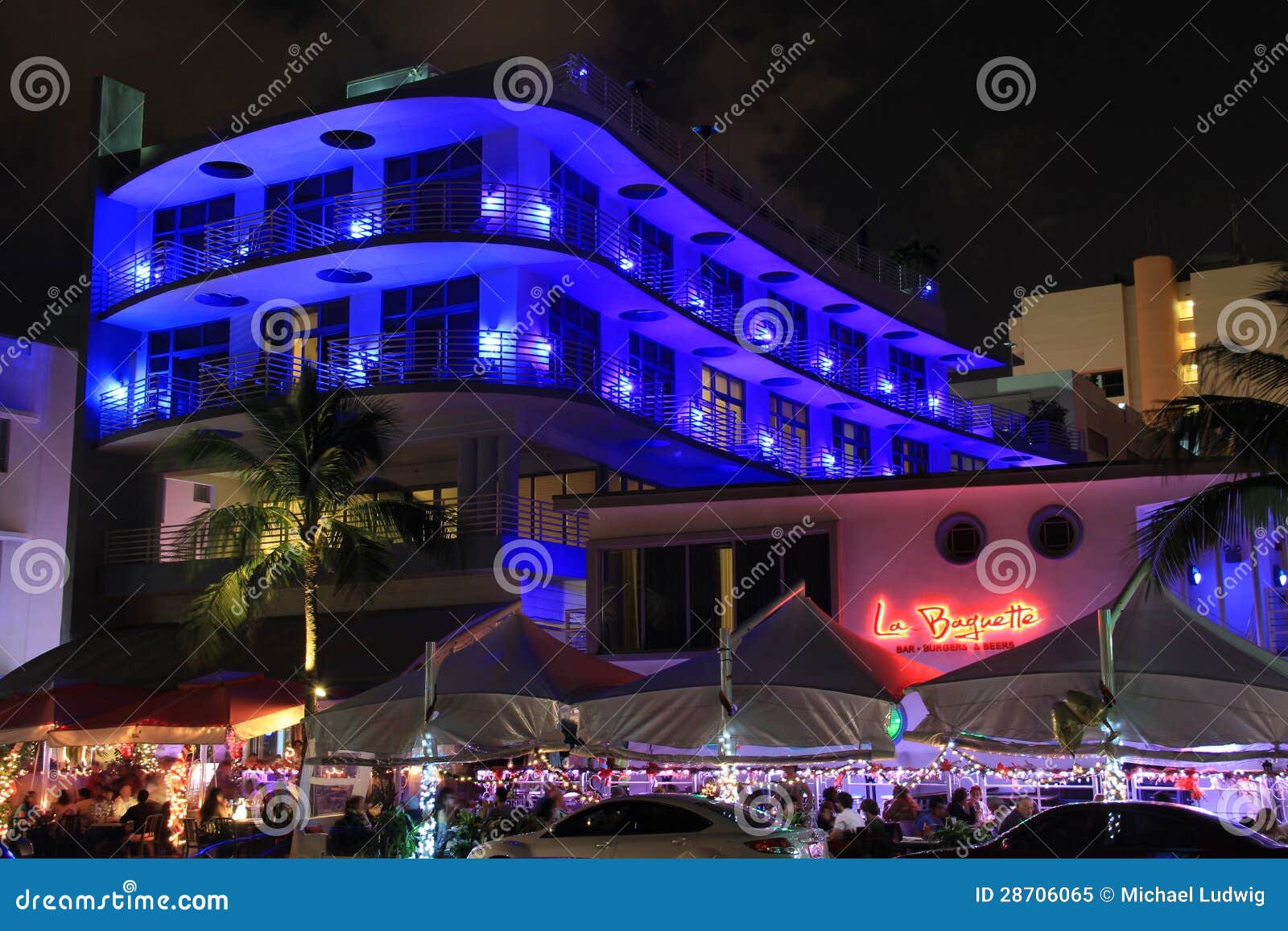 Neon Lights on South Beach Miami Editorial Image - Image of dining ...