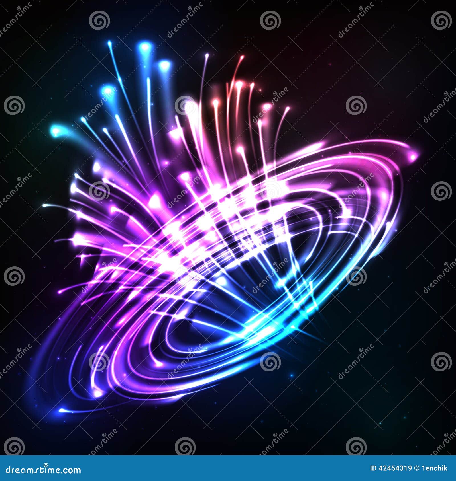 Neon Lights Vector Cosmic Explode Stock Vector - Illustration of ...
