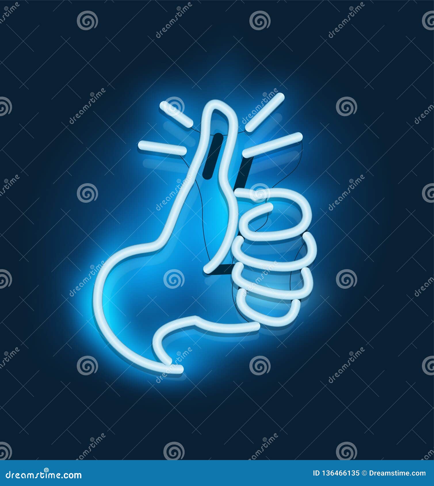 Neon Like Symbol.Vector Thumb Up Icon. | CartoonDealer.com #136466135