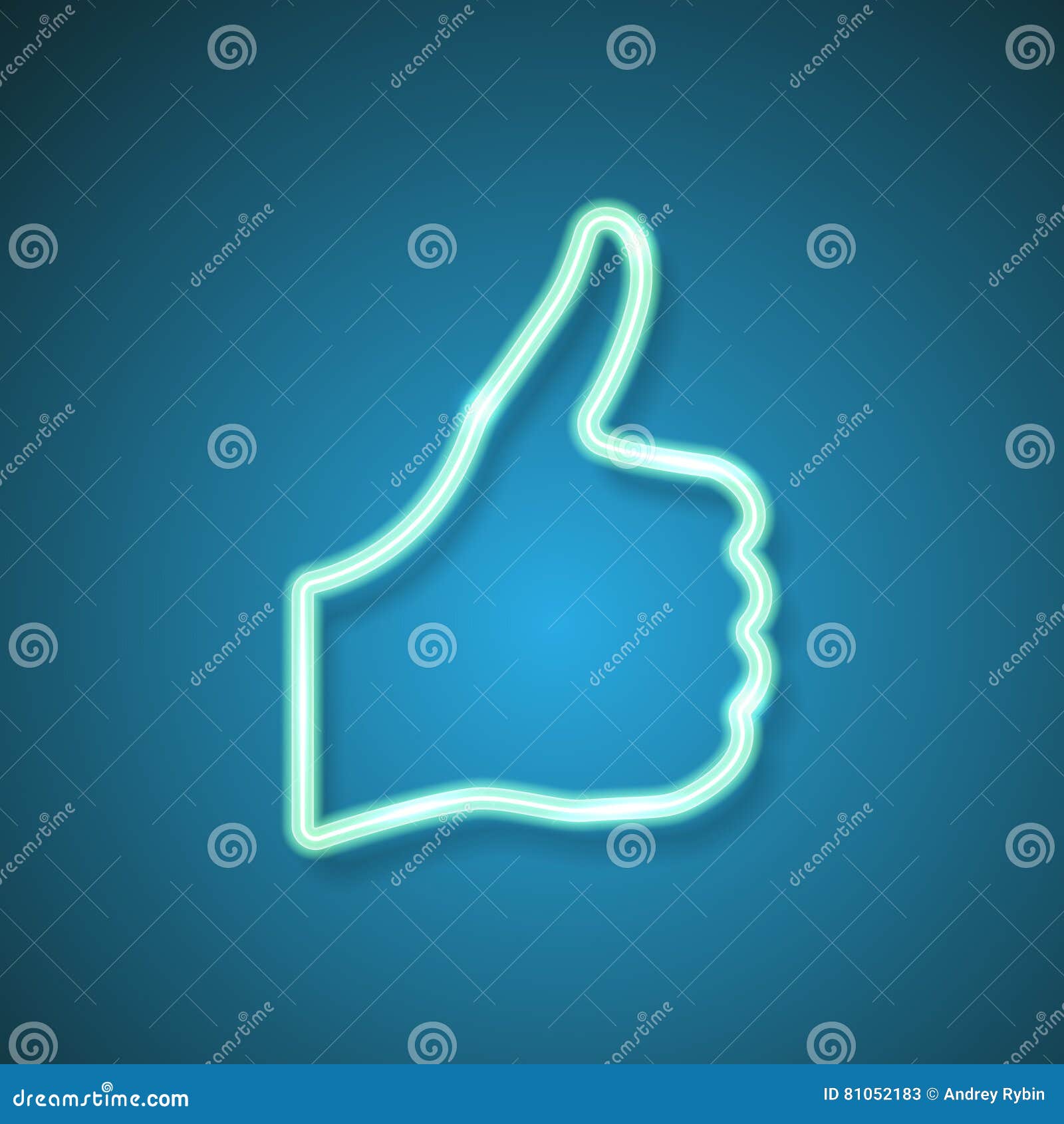 Neon Like Symbol.Vector Thumb Up Icon. | CartoonDealer.com #136466135