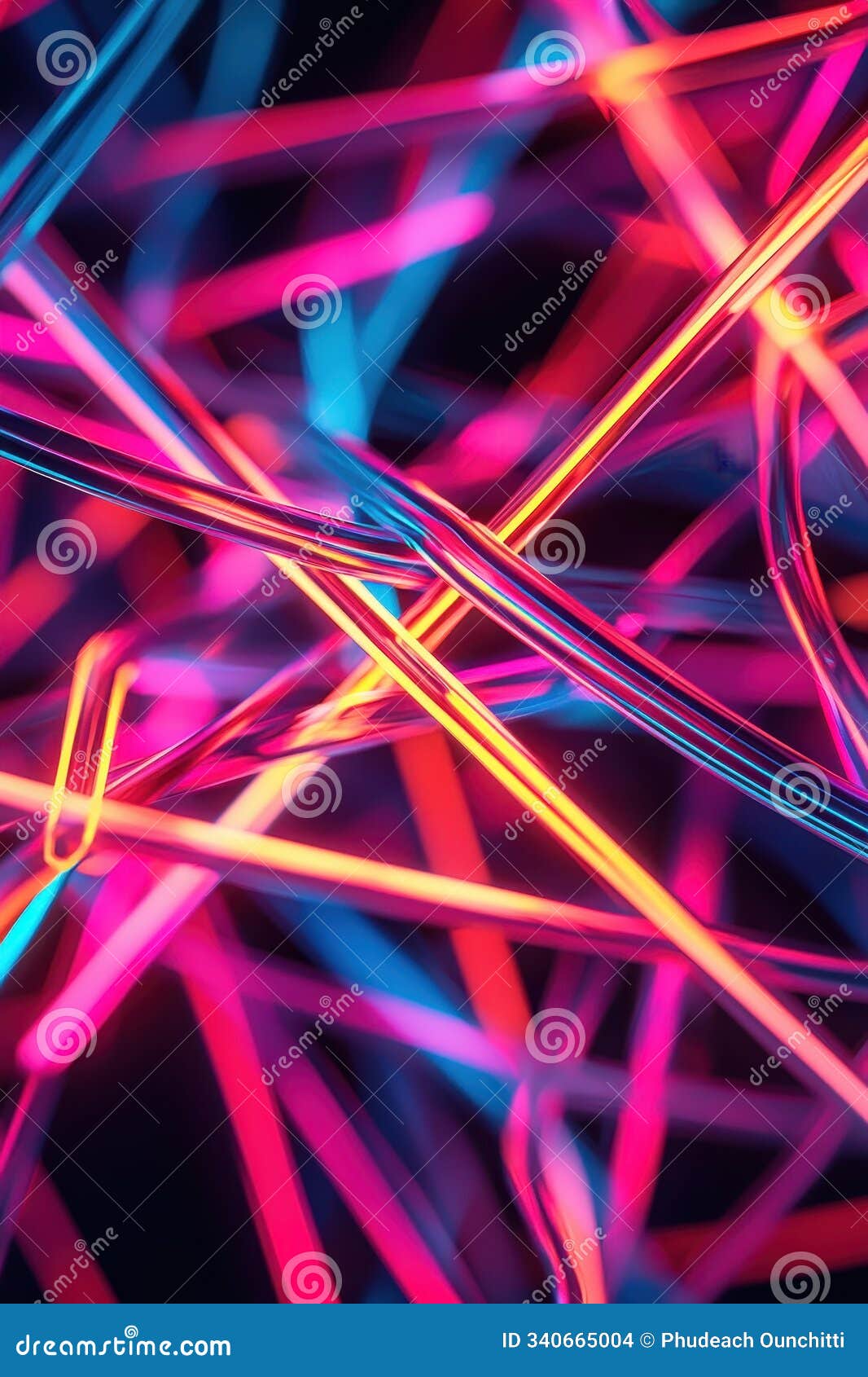 Neon Lines on Black Background Stock Illustration - Illustration of ...