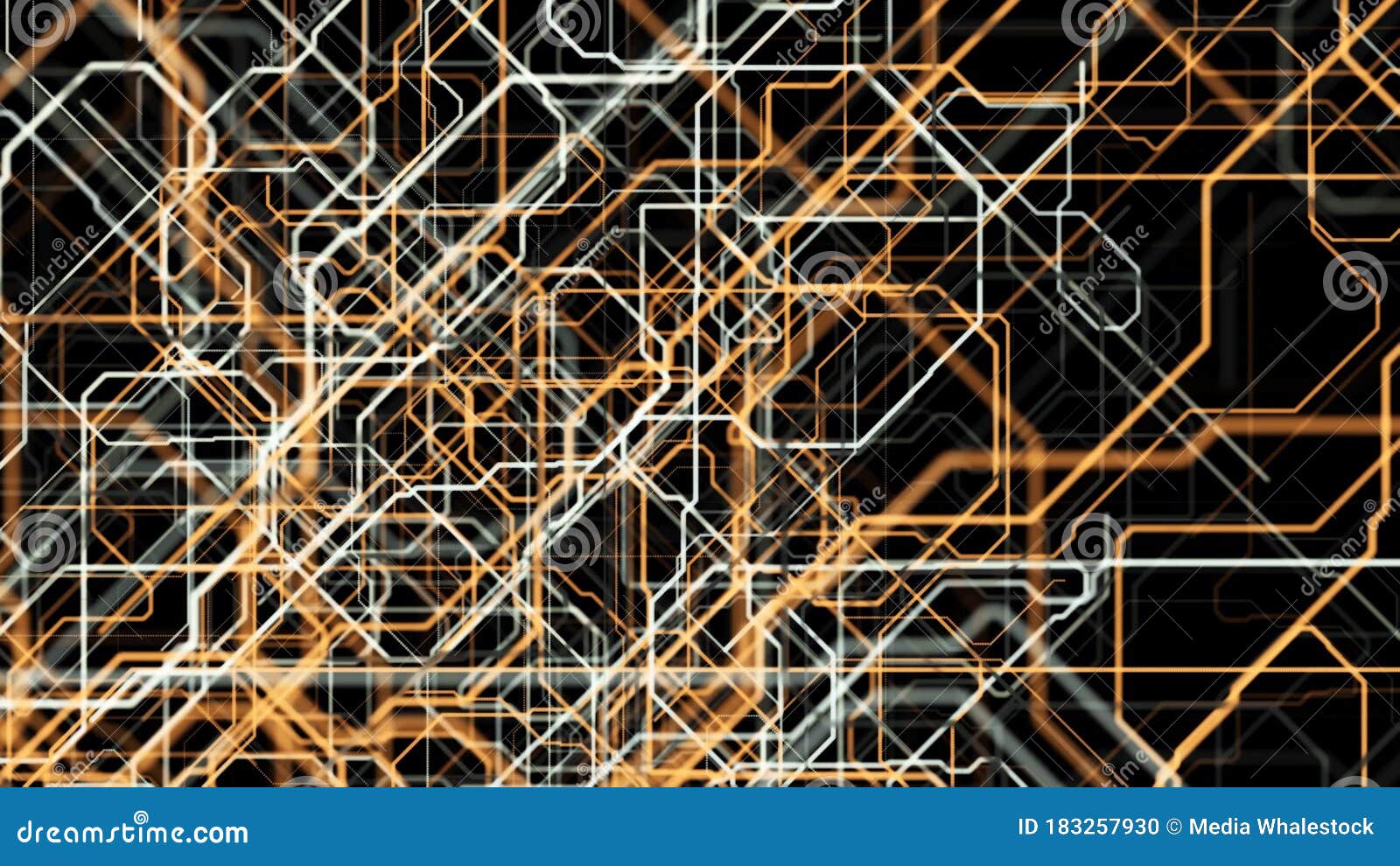 Neon Lines of Computer Matrix. Animation Stock Illustration ...