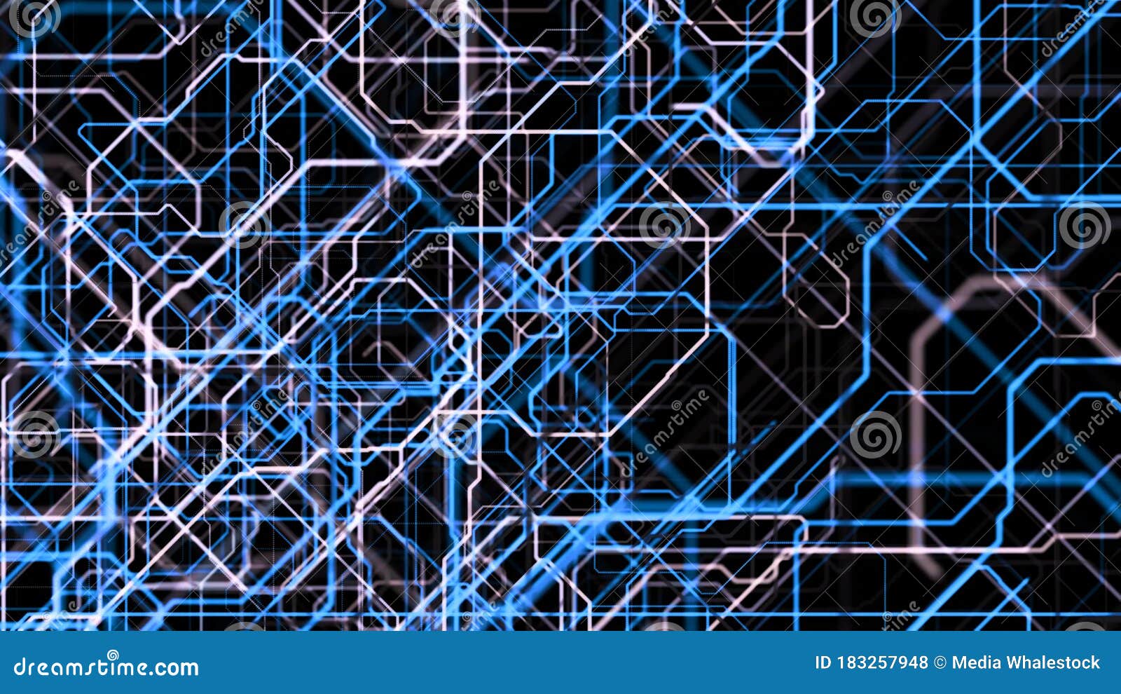 Neon Lines of Computer Matrix. Animation Stock Illustration ...