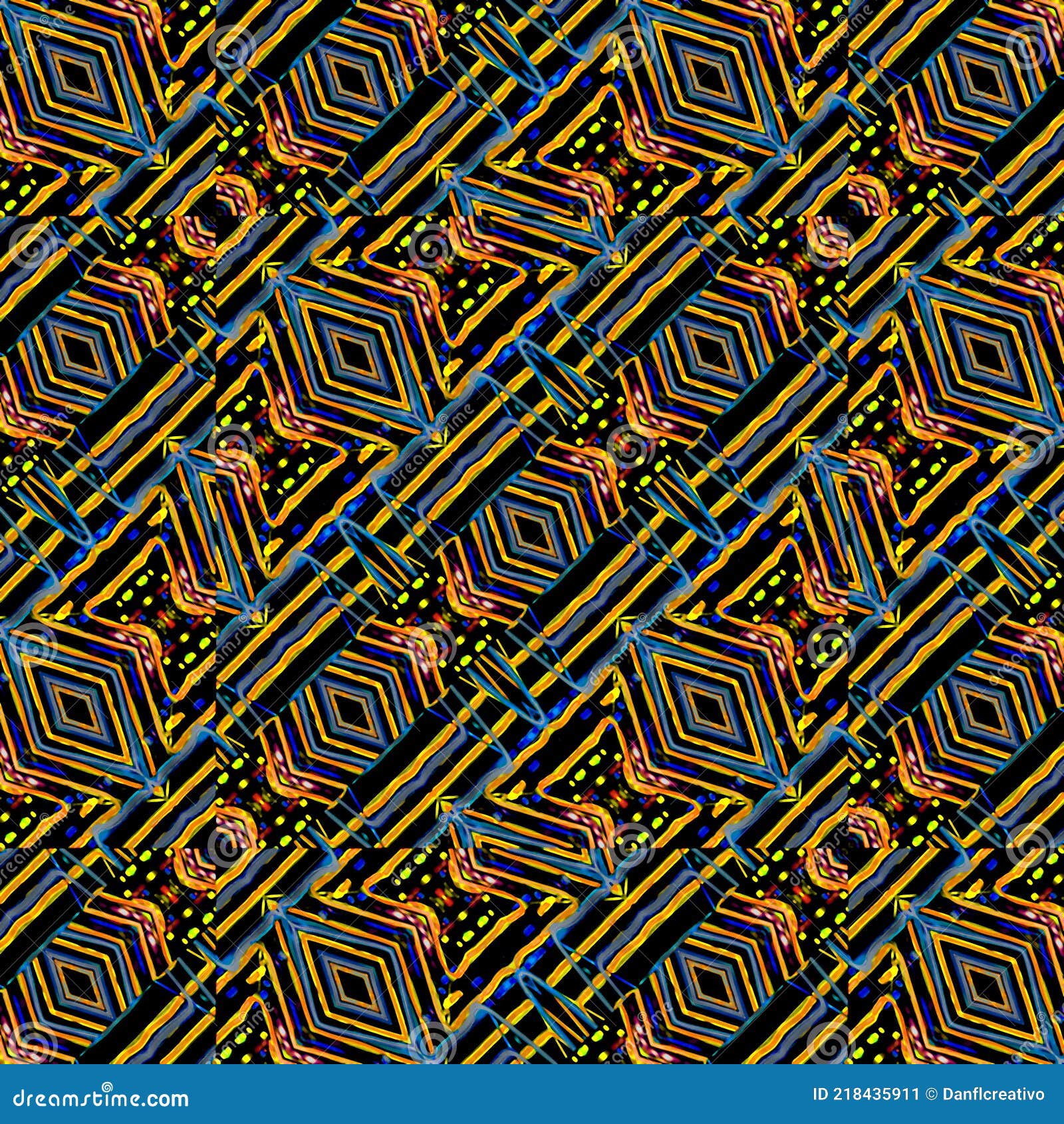 Neon Lines Decorative Seamless Pattern Stock Illustration ...