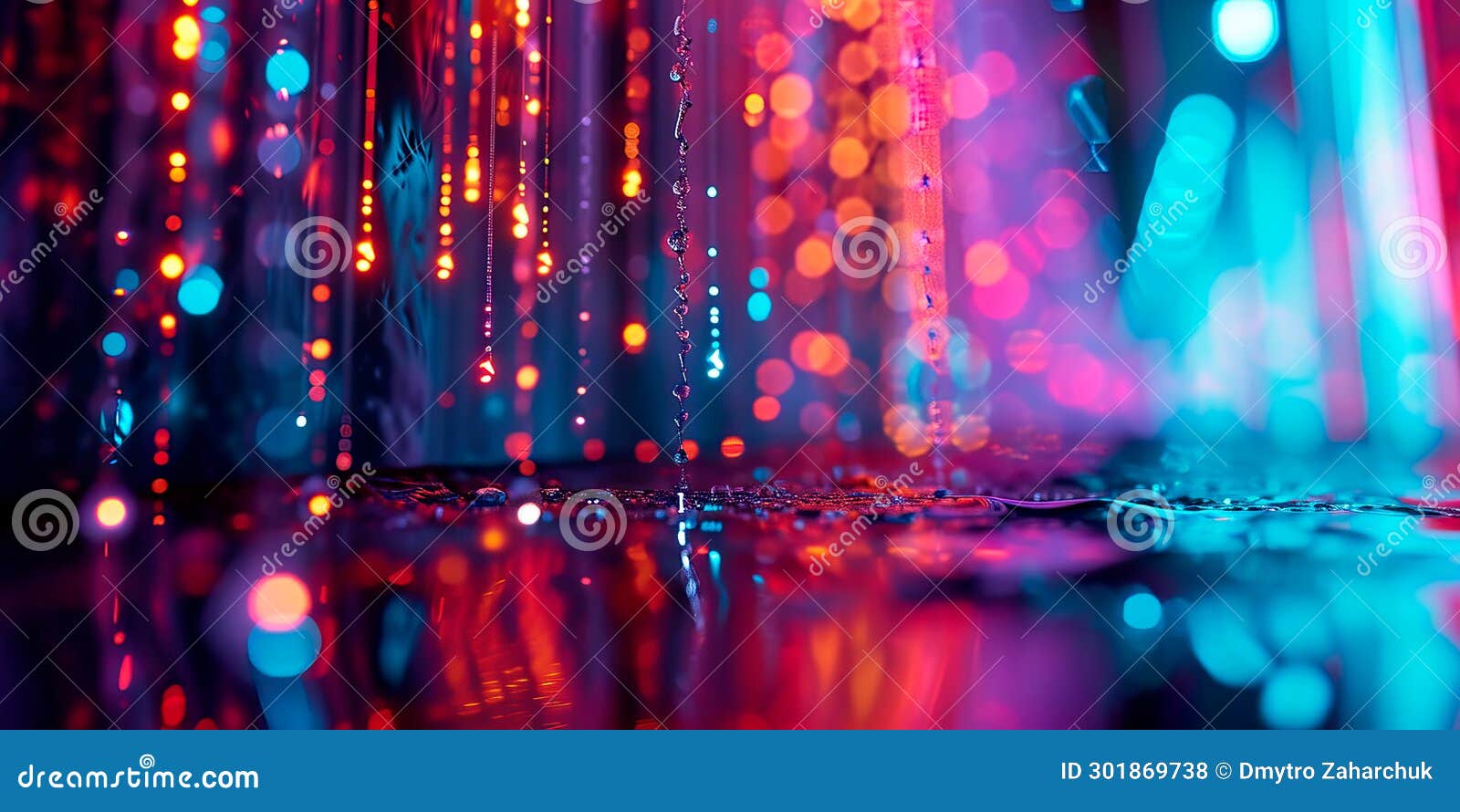 Neon Lines Falling Like Raindrops Create a Dynamic and Visually ...