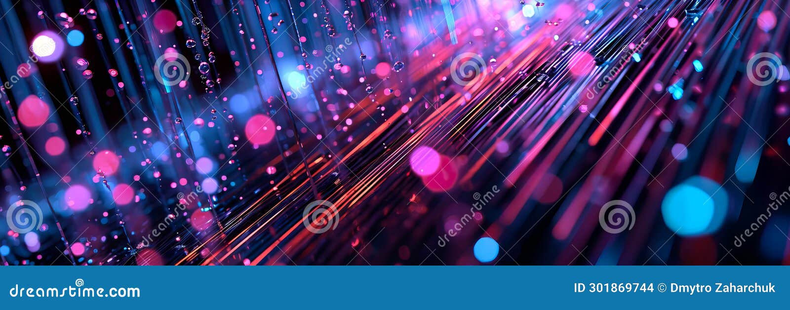 Neon Lines Falling Like Raindrops Create a Dynamic and Visually ...