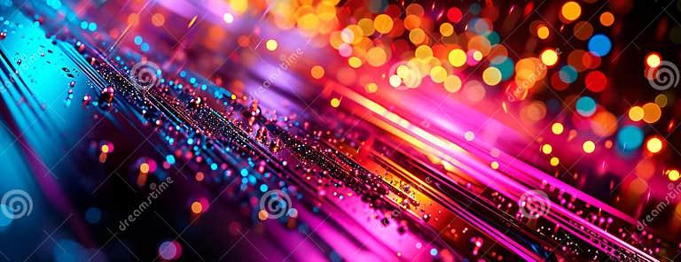 Neon Lines Falling Like Raindrops Create a Dynamic and Visually ...