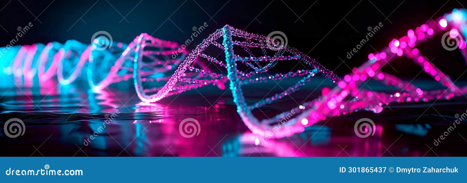 Neon Lines Forming a Double Helix Structure, Symbolizing the Essence of ...