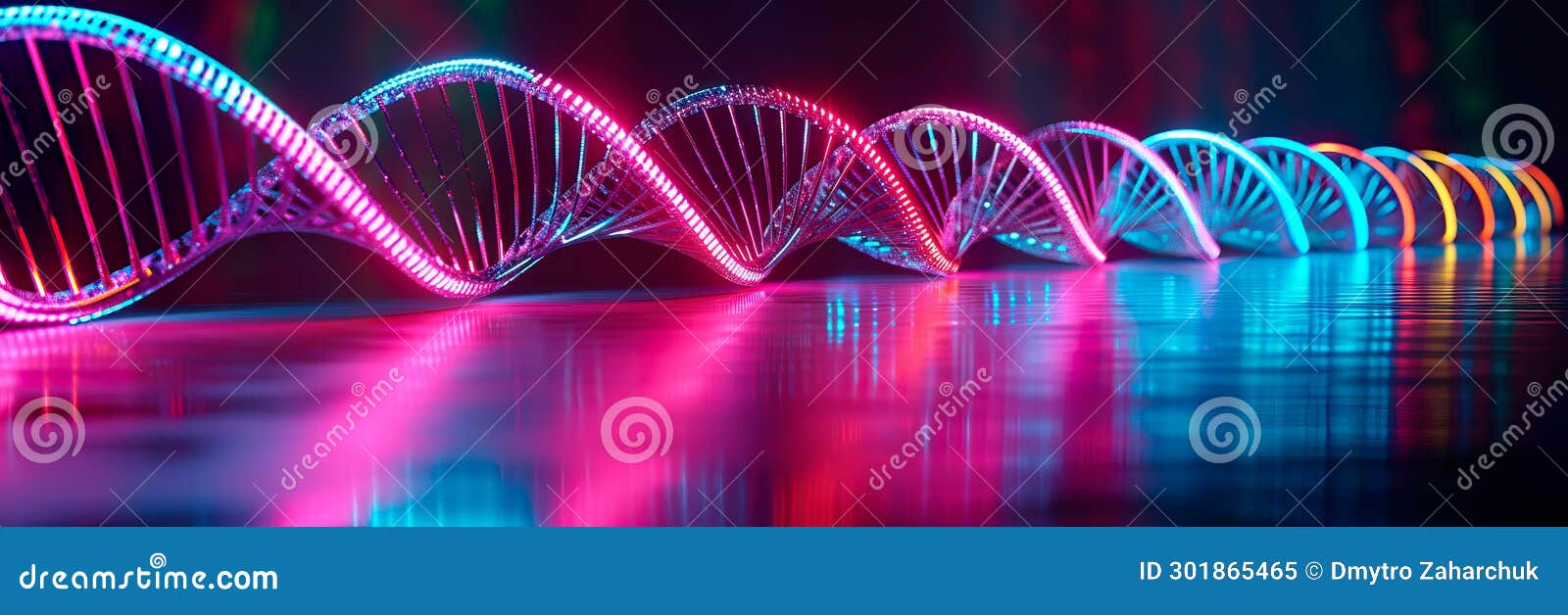 Neon Lines Forming a Double Helix Structure, Symbolizing the Essence of ...