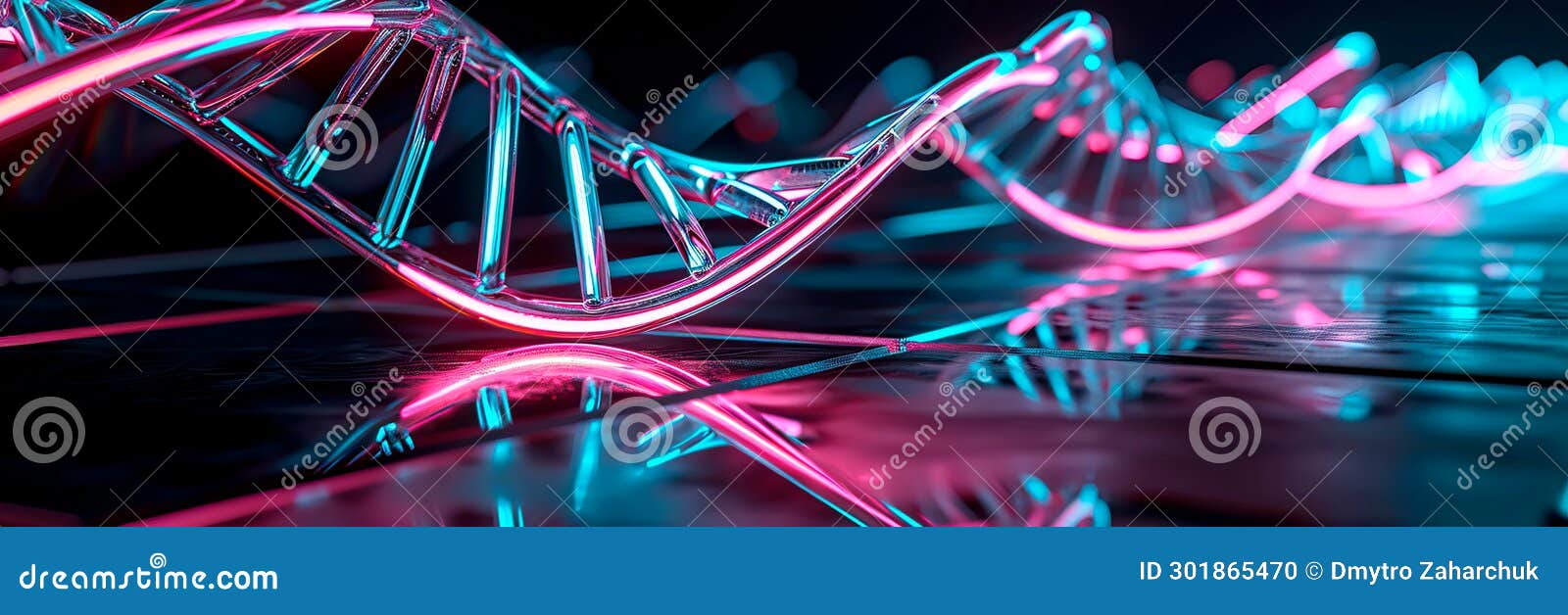 Neon Lines Forming a Double Helix Structure, Symbolizing the Essence of ...