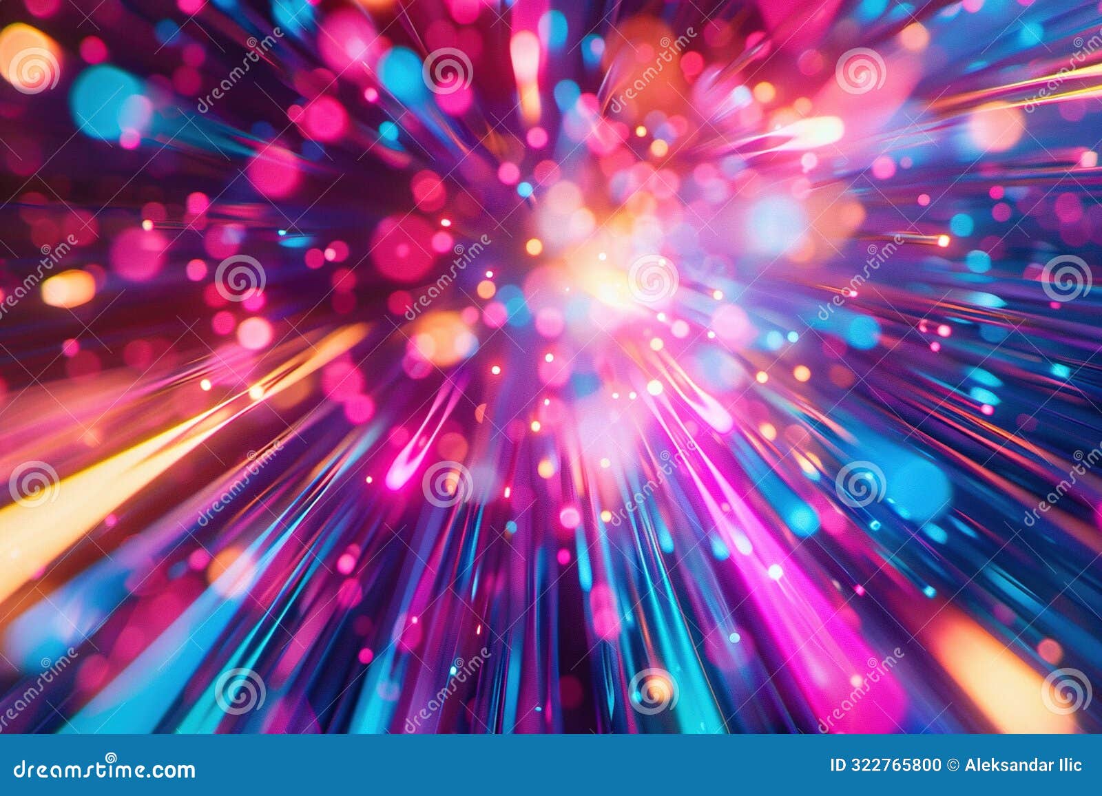Neon Lines, Psychedelic Explosion of Colors .AI Generated Stock Photo ...