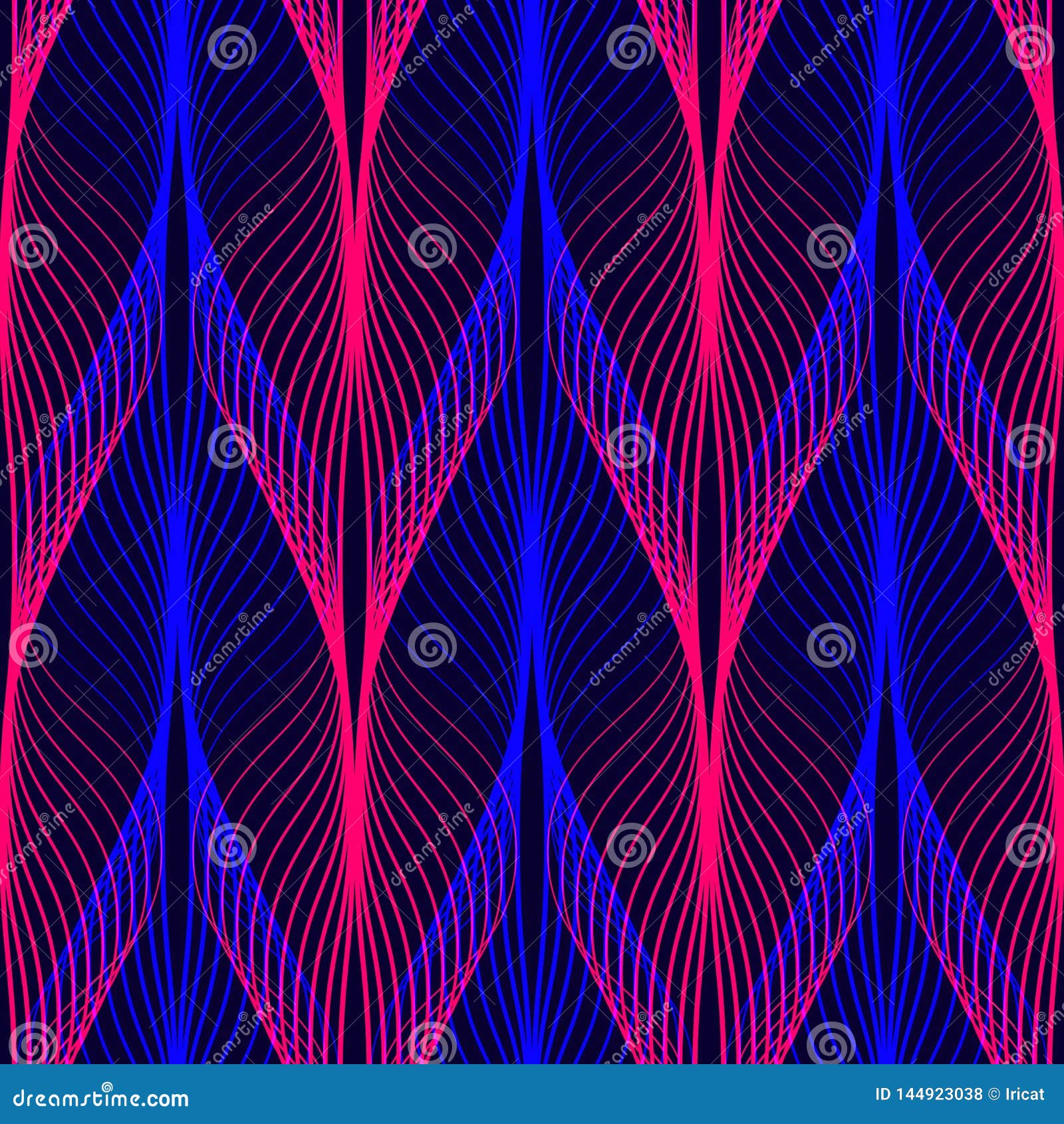 Neon Lines Seamless Pattern. Background with Glowing 80s Retro Vapor ...
