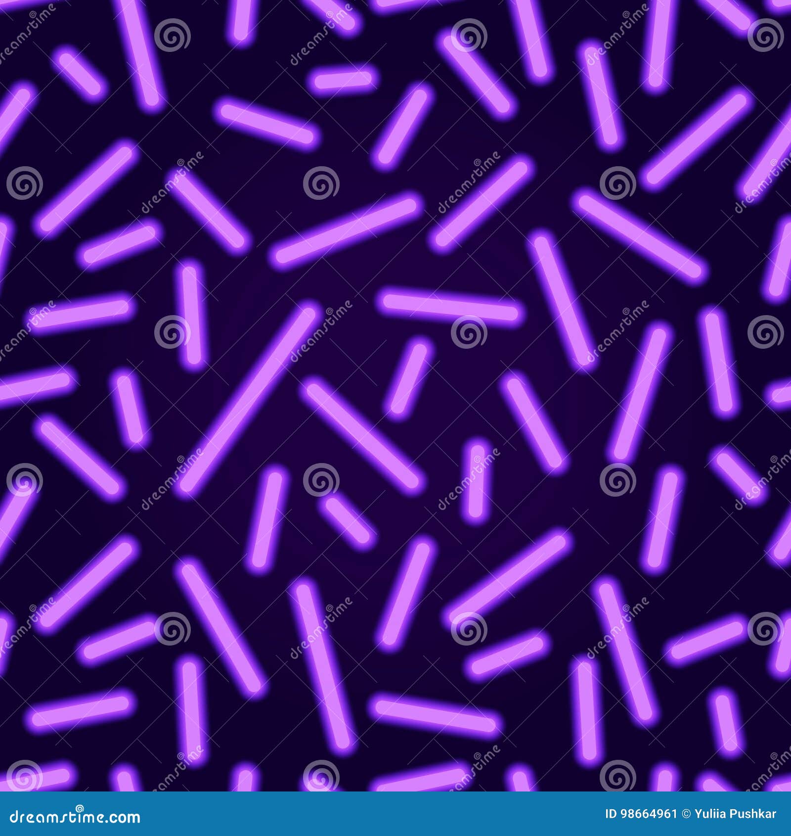 Neon Lines Seamless Pattern. Vector Violet Neon Glowing Lines Stock ...