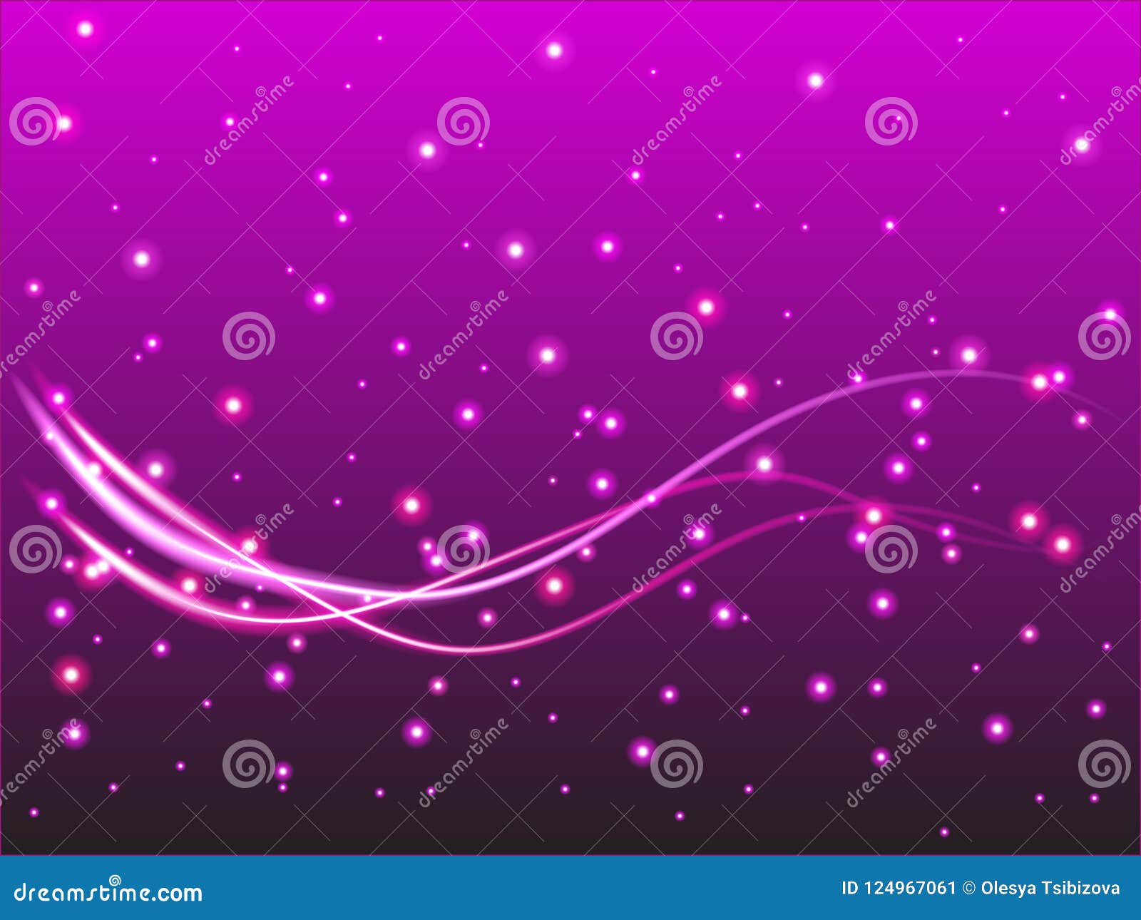 Neon Lines and Spheres on a Lilac Background. Stock Illustration ...