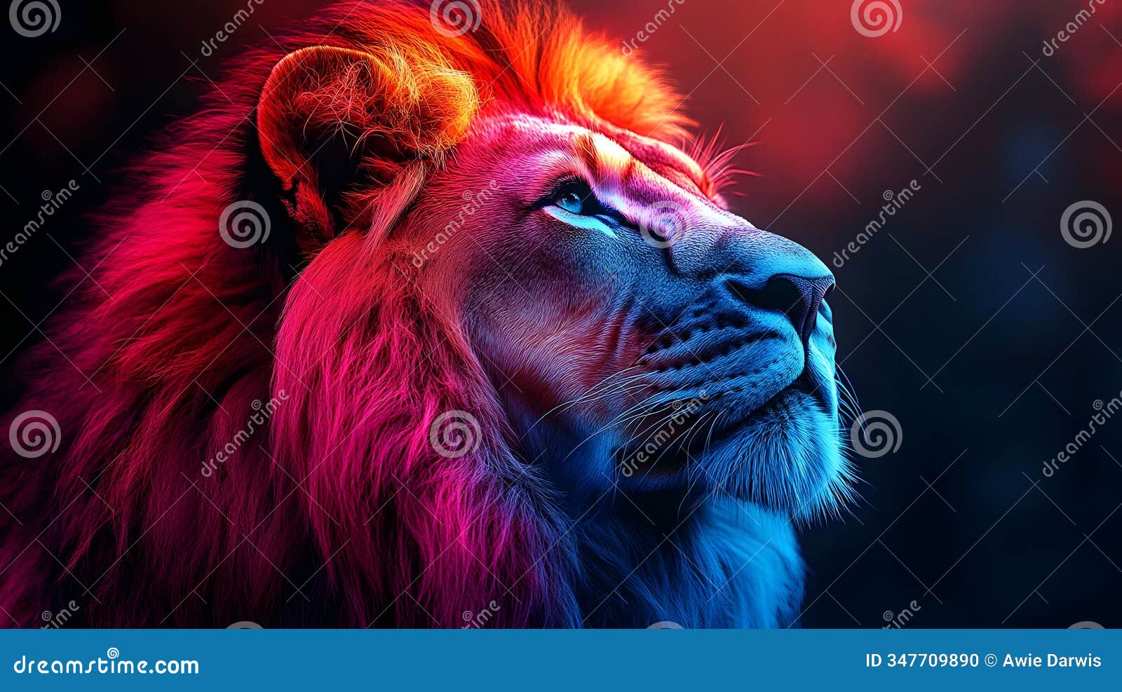 Neon Lion Illustration stock illustration. Illustration of colorful ...