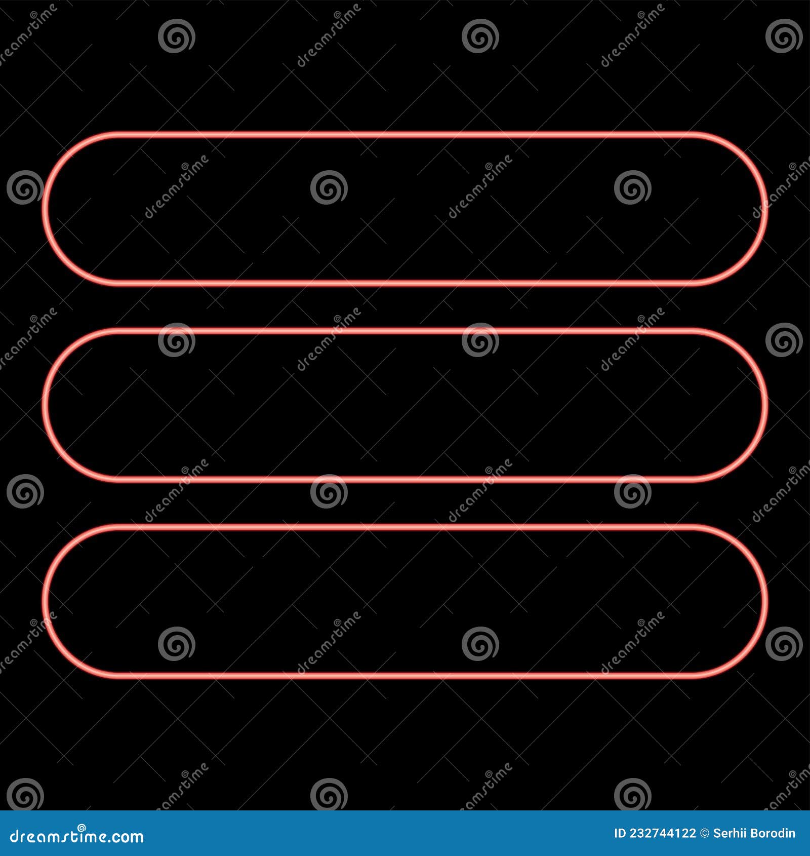 Neon List Red Color Vector Illustration Flat Style Image Stock Vector ...