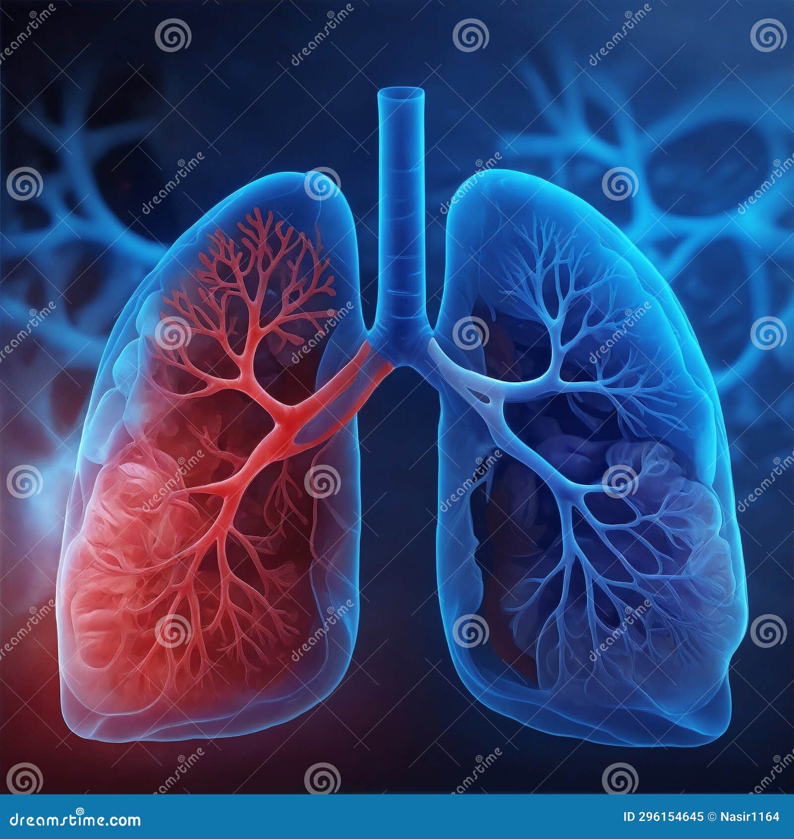 A Neon-lit 3D Render Reveals the Intricate Structure and Bronchial Tree ...