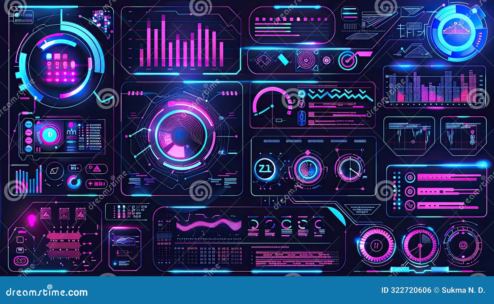Abstract Picture of Futuristic Panel. Stock Illustration - Illustration ...