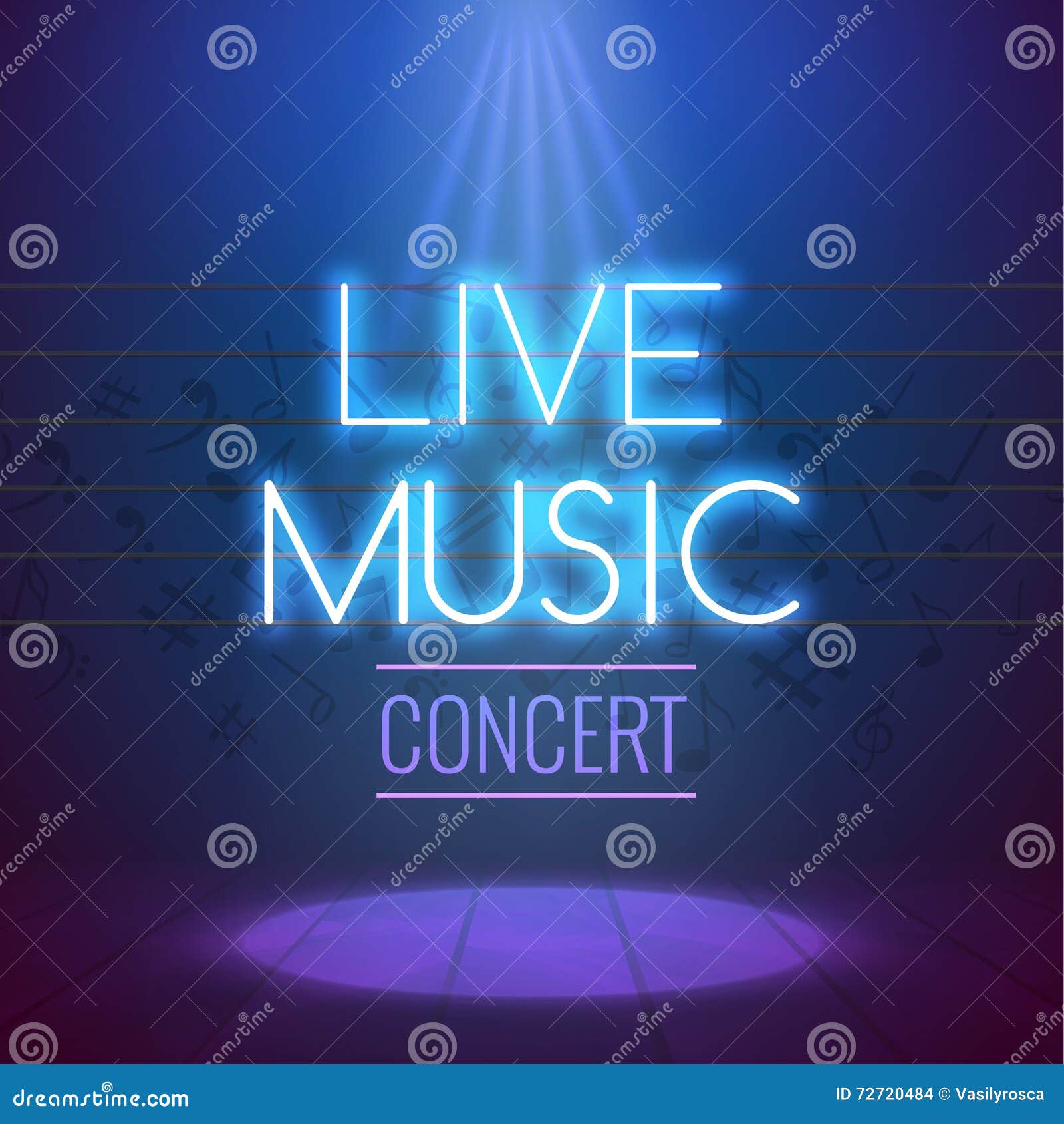 Neon Live Music Concert Acoustic Party Poster Background Template with ... Neon Live Music Concert Acoustic Party Poster Background Template with ...