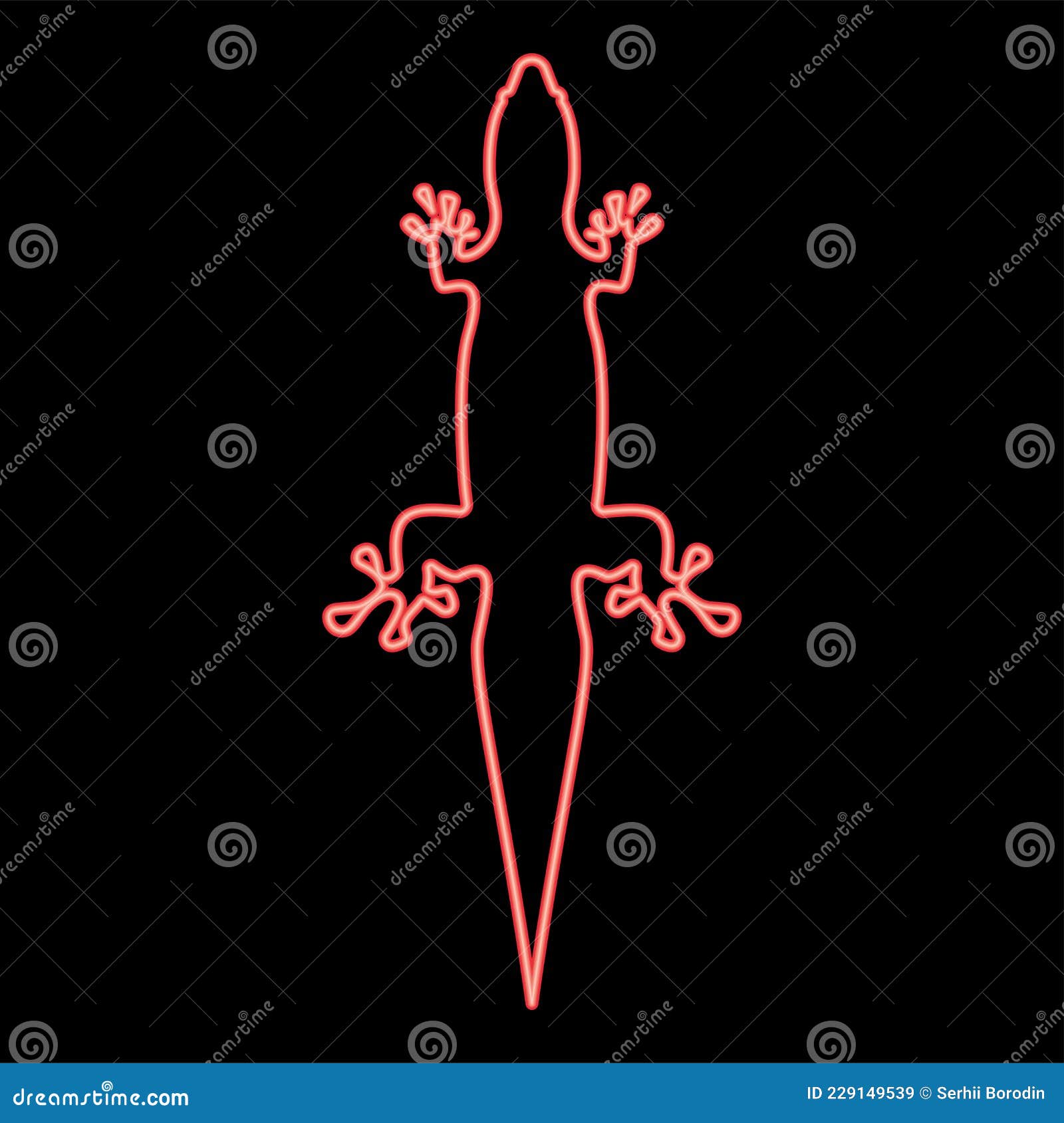 Neon Lizard Red Color Vector Illustration Flat Style Image Stock Vector ...