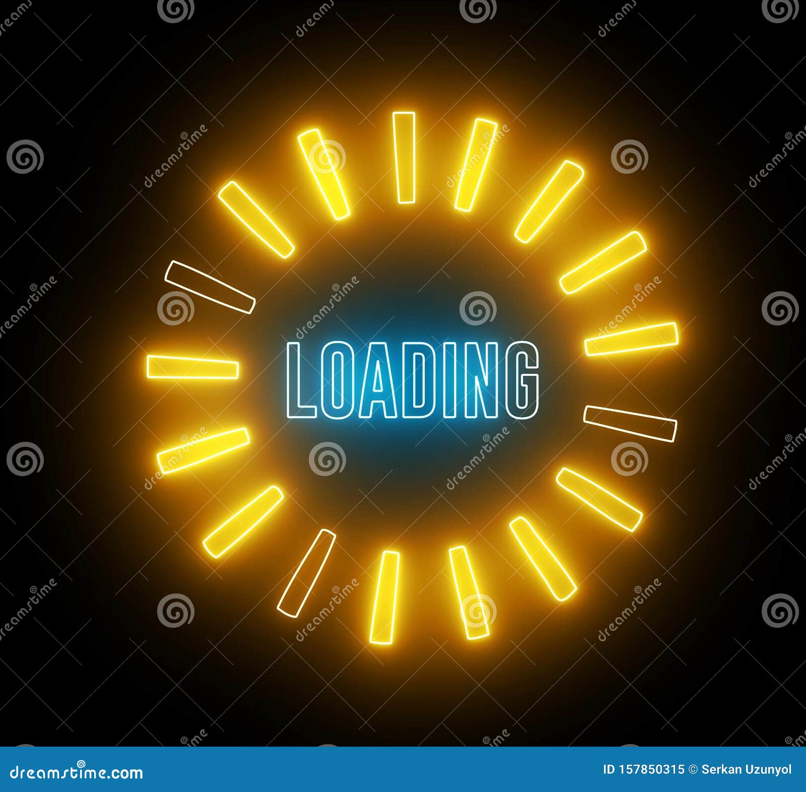 Neon Loading Icon. Load. Load Icon. Neon Loading Icon On Black ...