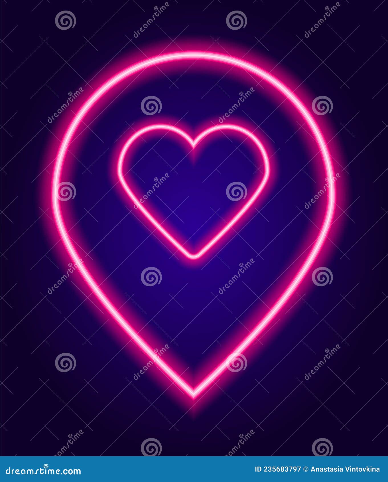 Neon Location Icon With The Words Support Local Business. Cartoon ...