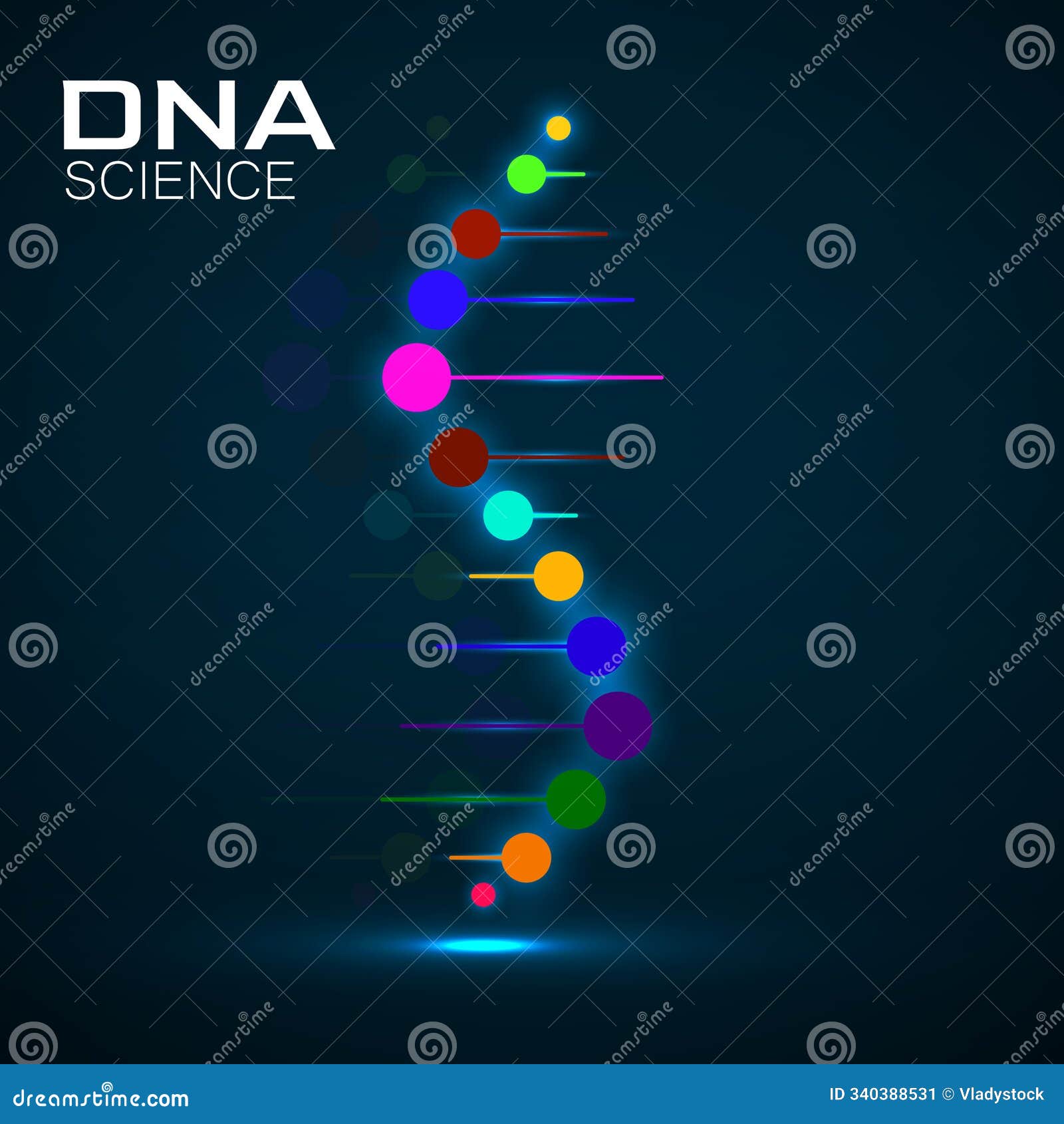 Neon Logo Dna. Vector Template for Science and Medicine Stock Vector ...
